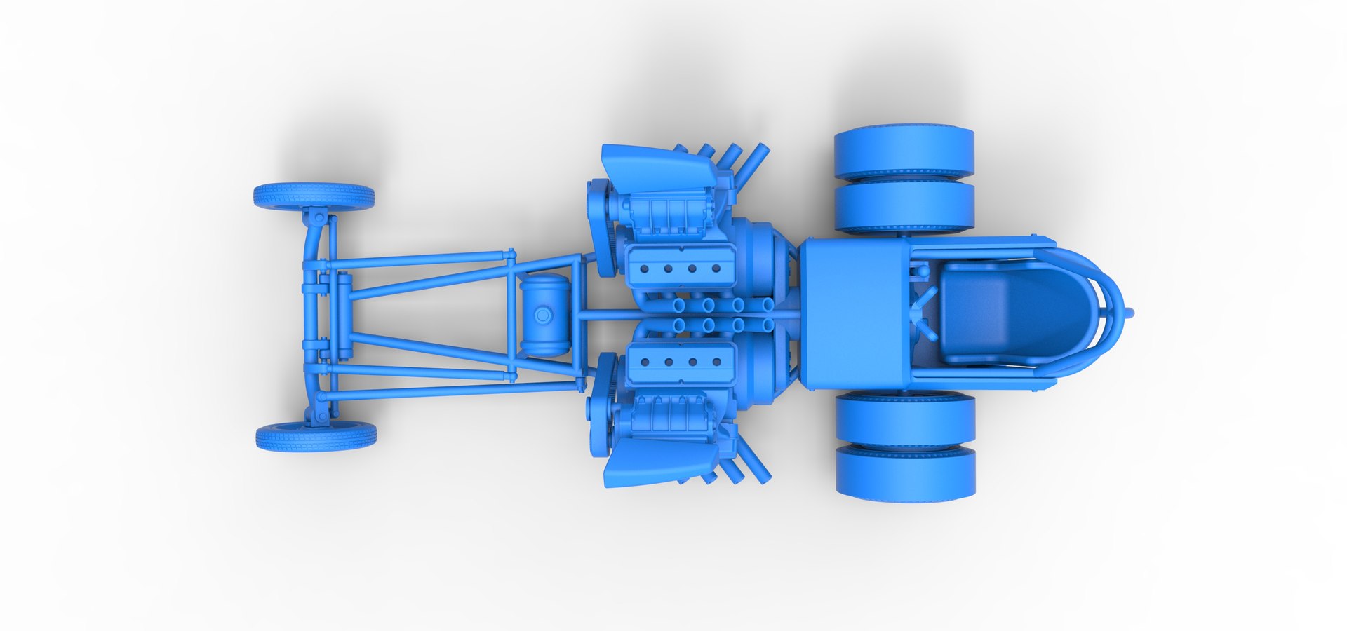 Diecast Front Engine Old School Dragster With 2 V8 Scale 1 To 25 3D ...