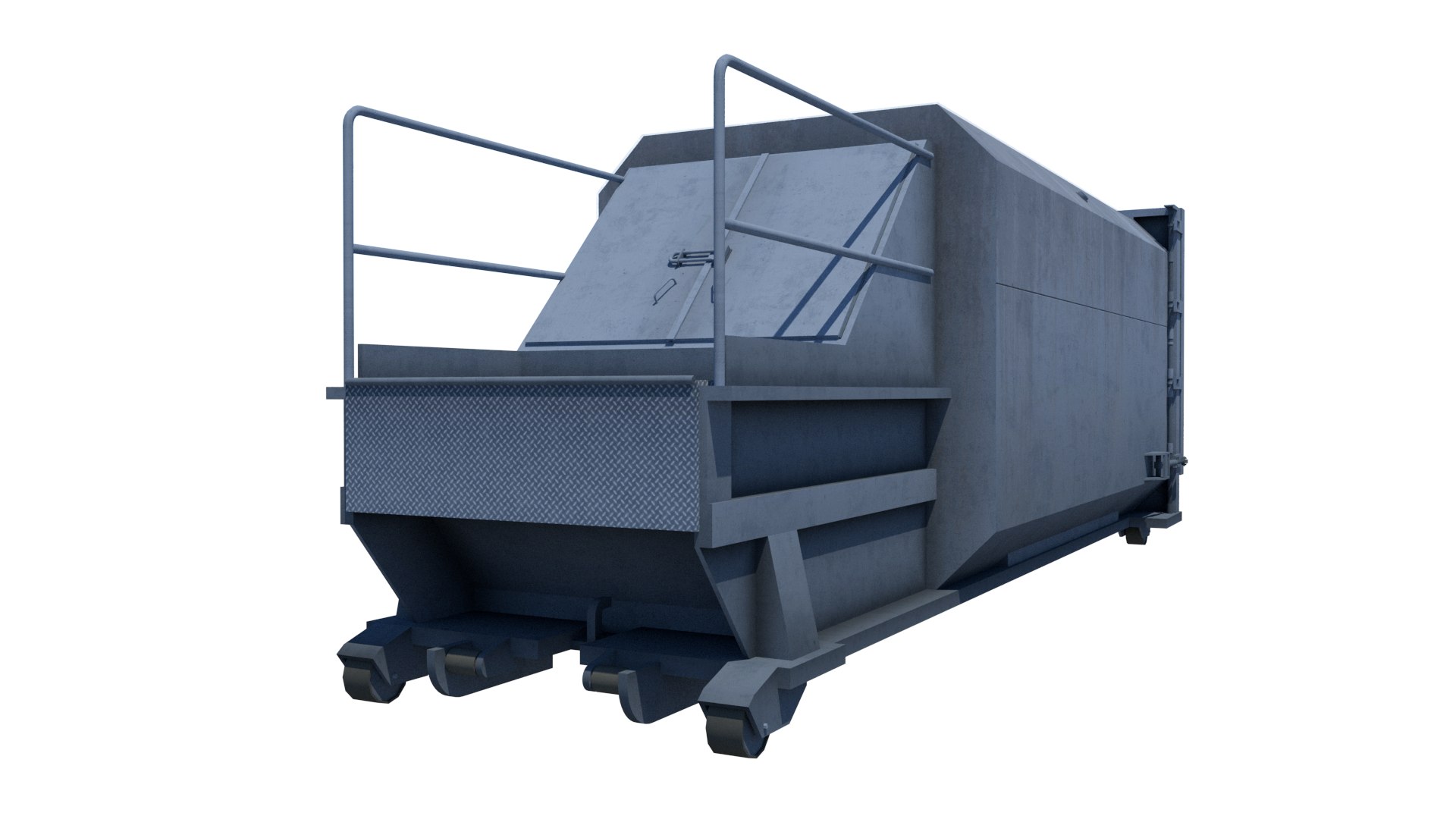 3D Gray Trash Compactor - TurboSquid 2398743
