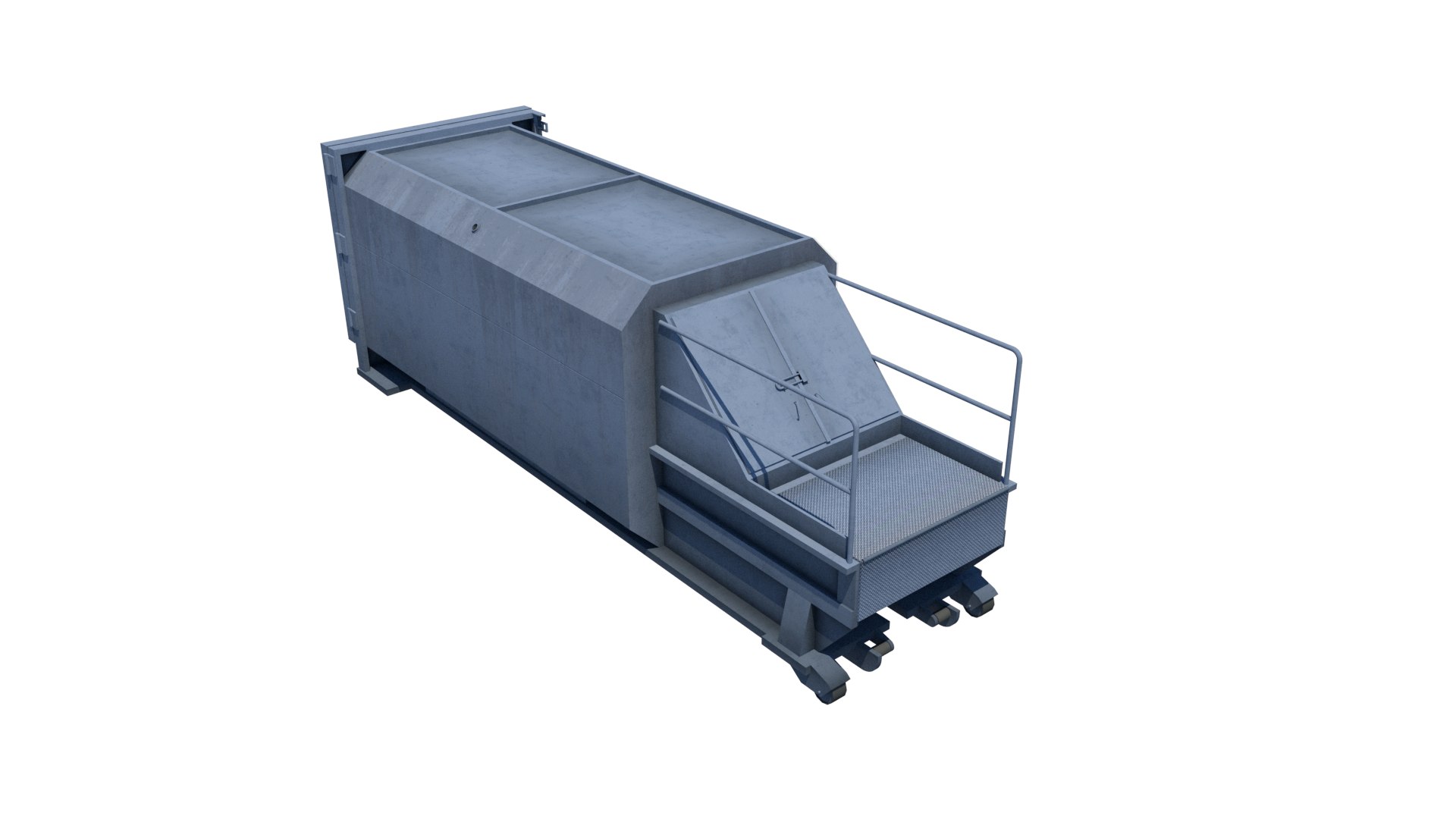 3D Gray Trash Compactor - TurboSquid 2398743