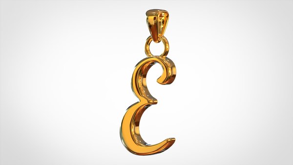 E pendant 3D model - TurboSquid 1531117