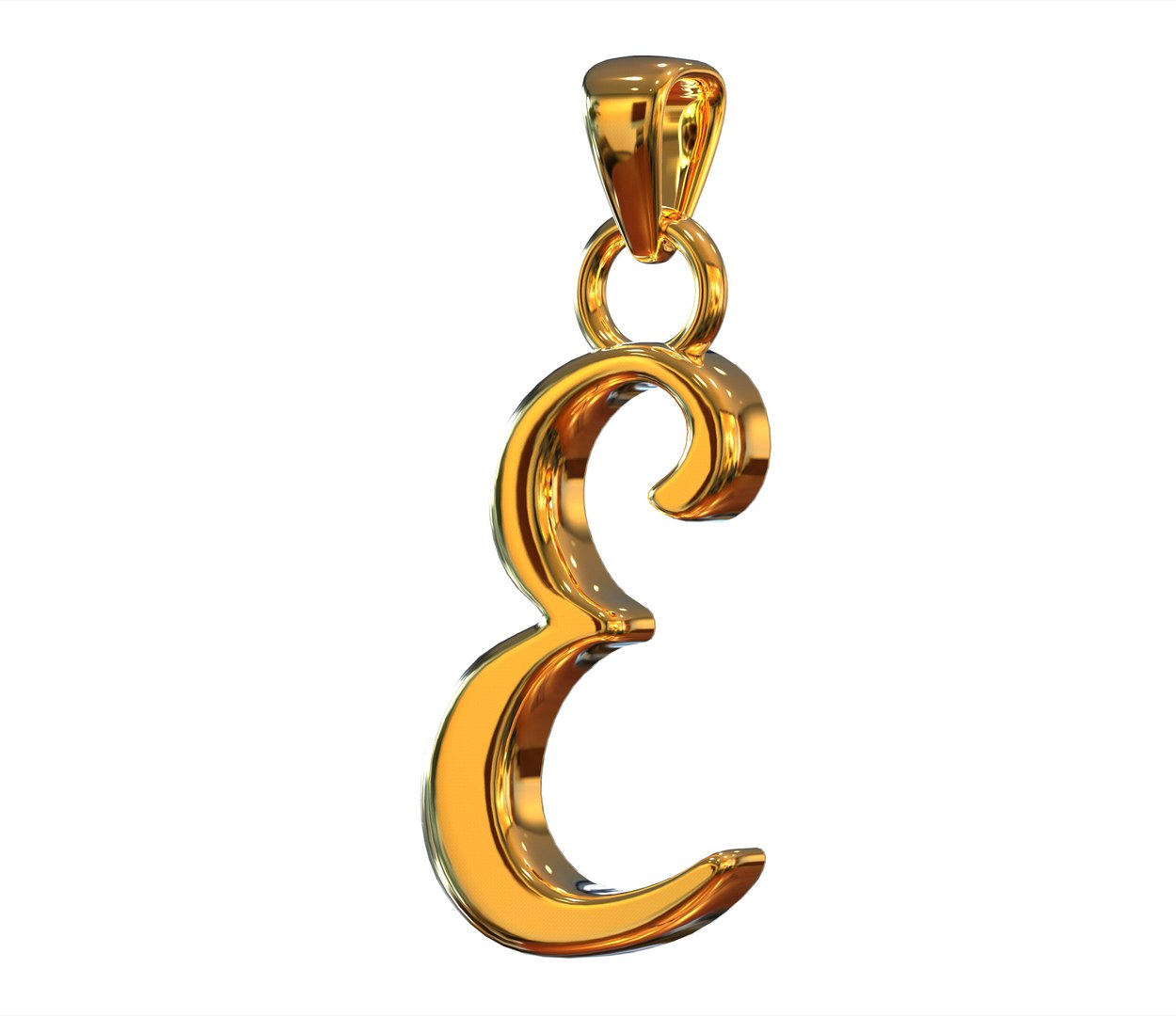 E Pendant 3D Model - TurboSquid 1531117