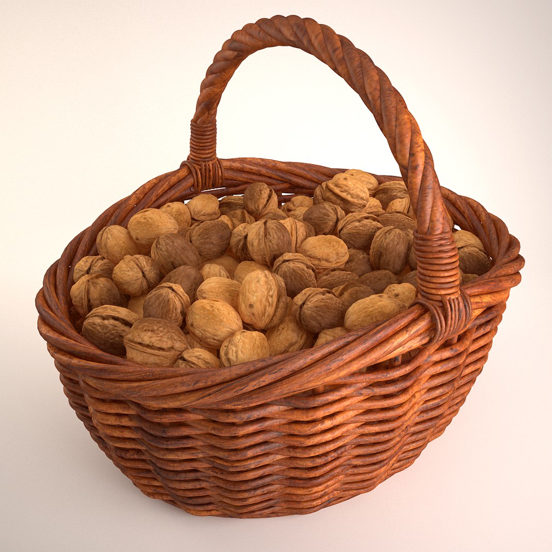 Walnuts Basket Model - TurboSquid 1578039