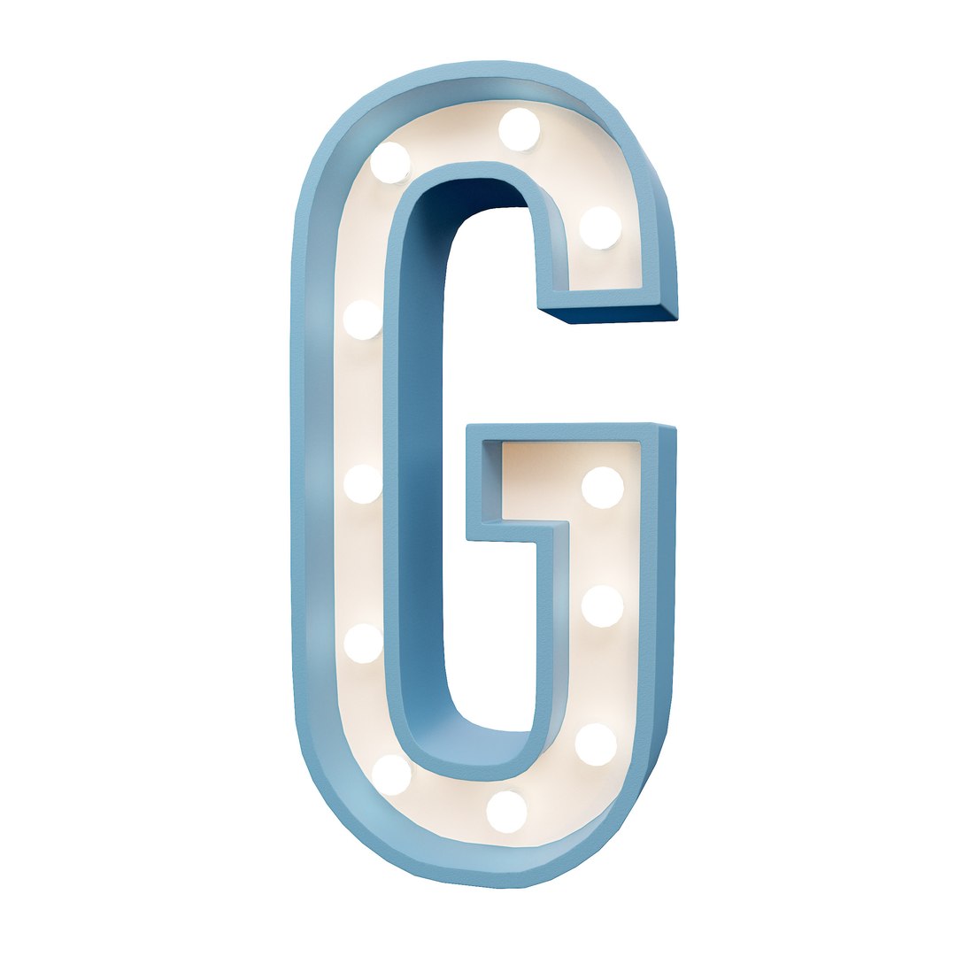 3D Marquee Letter G Led Glow Sign 3dmodel - TurboSquid 1973827
