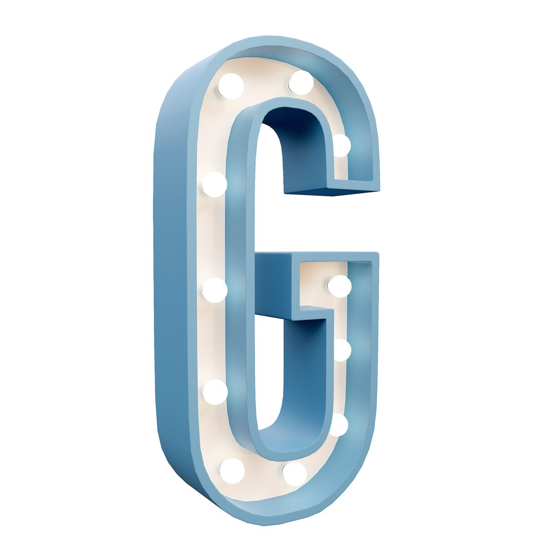 3D Marquee Letter G Led Glow Sign 3dmodel - TurboSquid 1973827