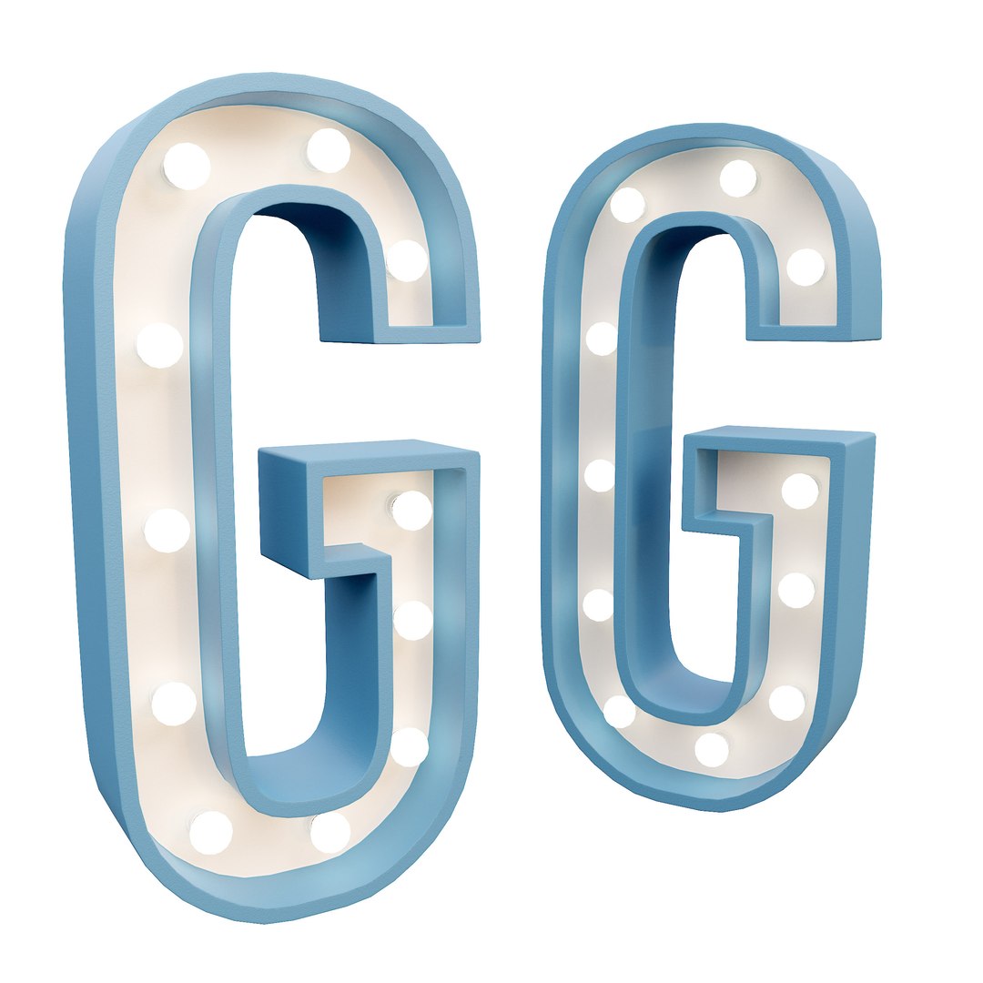 3D Marquee Letter G Led Glow Sign 3dmodel - TurboSquid 1973827