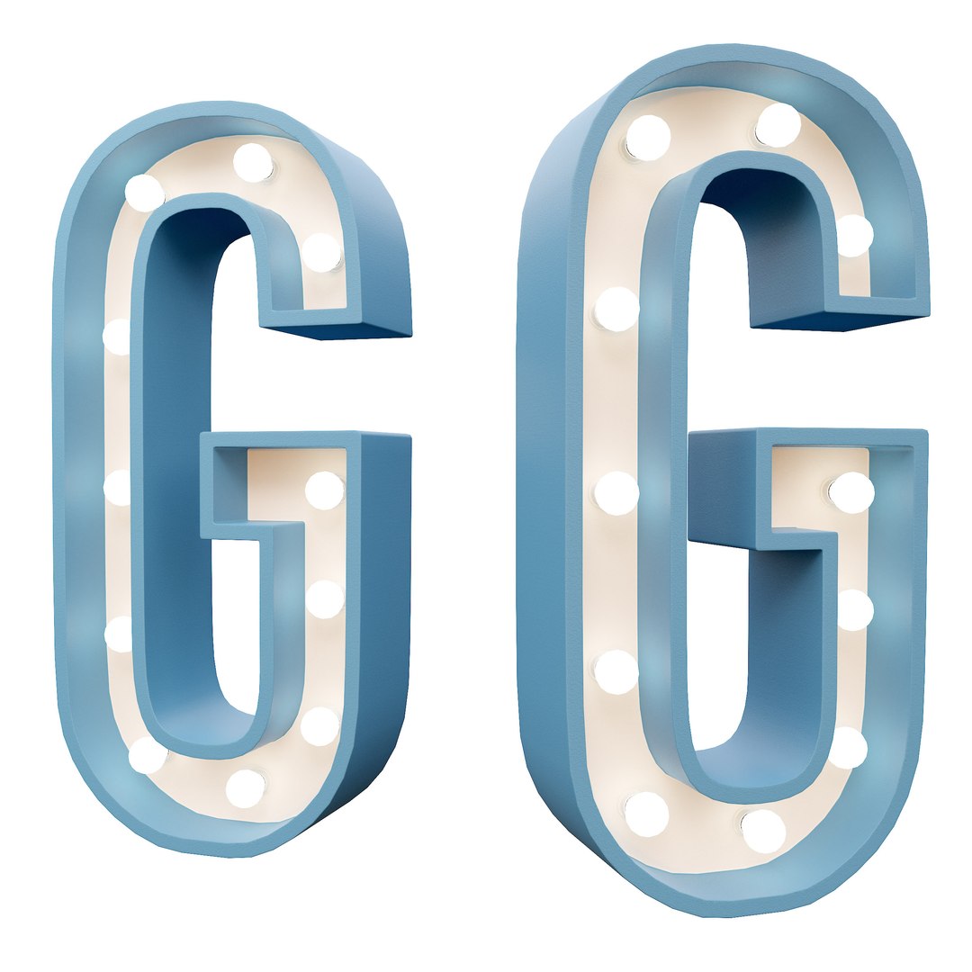 3D Marquee Letter G Led Glow Sign 3dmodel - TurboSquid 1973827