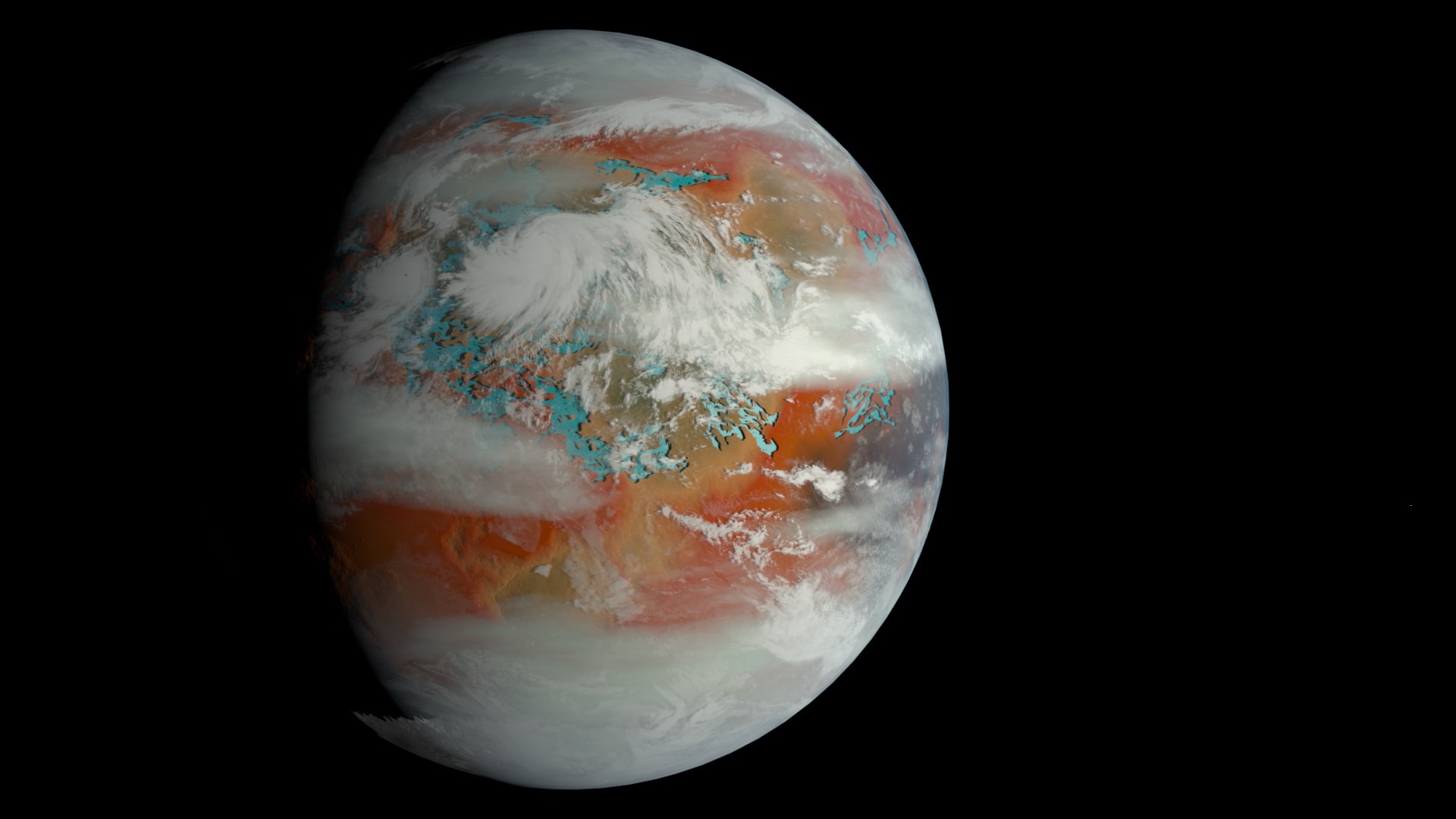 exo planet red 3d blend