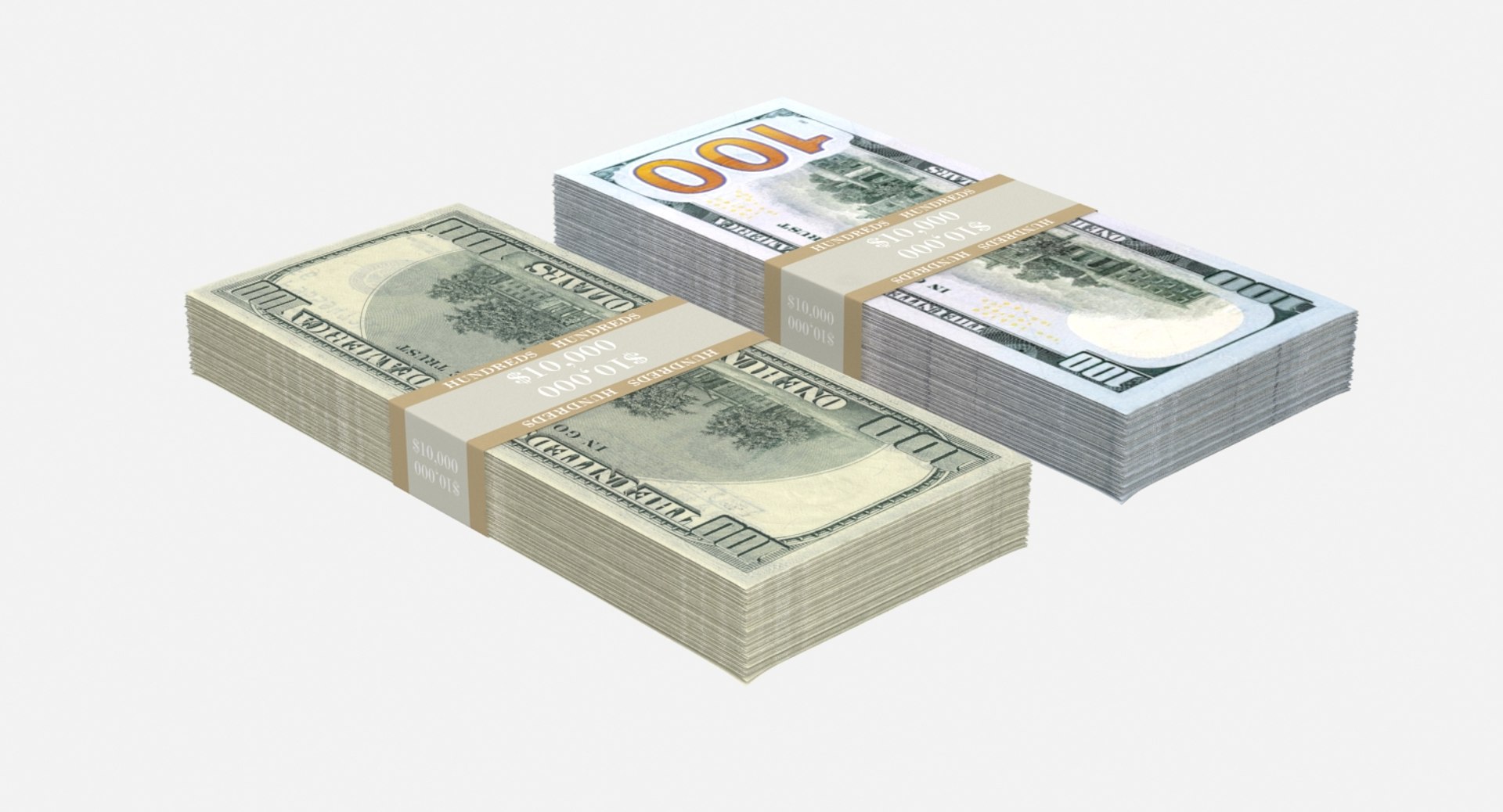 3D 100 Dollars Bill Stack Model - TurboSquid 1386778