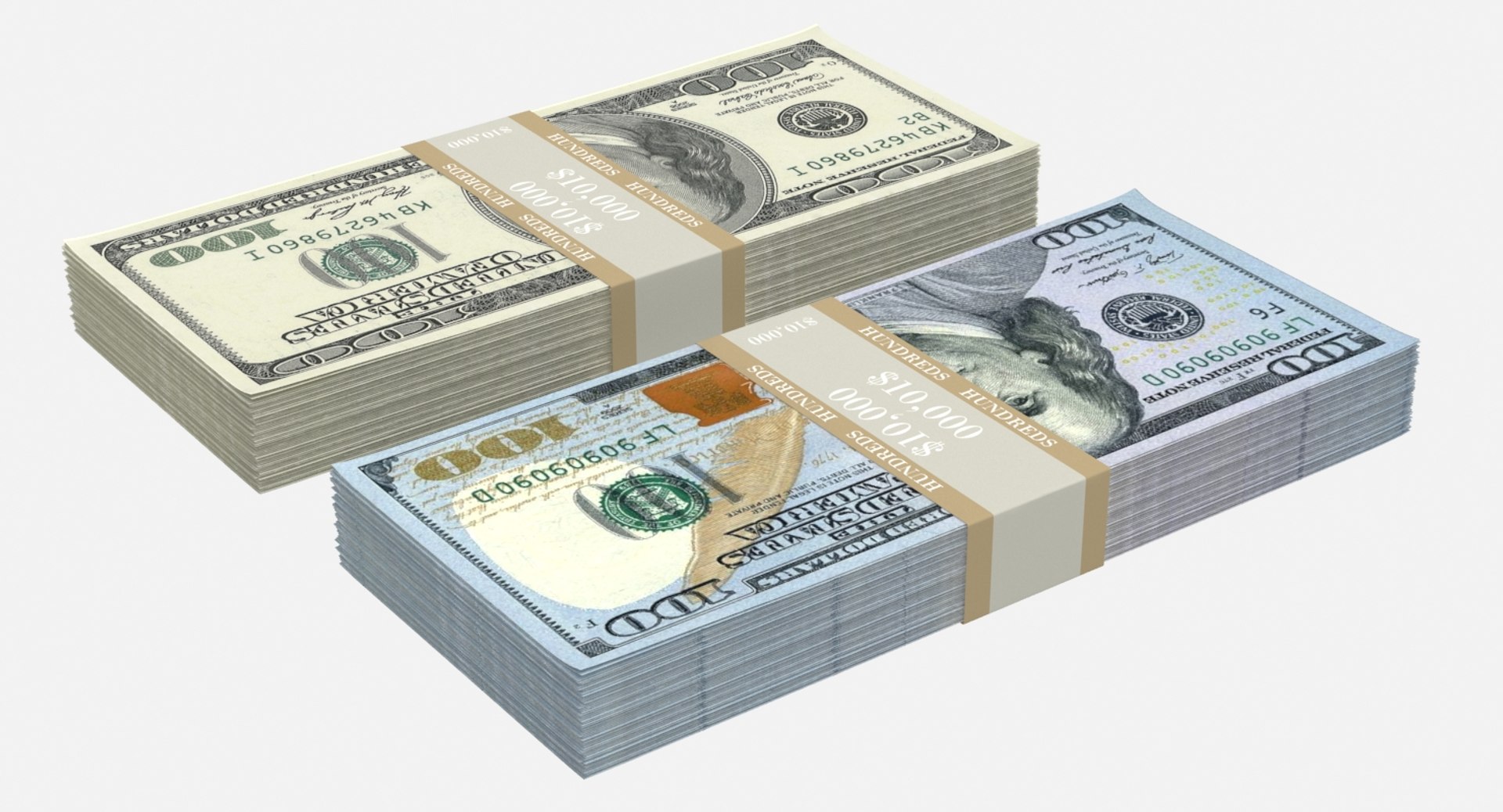 3D 100 Dollars Bill Stack Model - TurboSquid 1386778