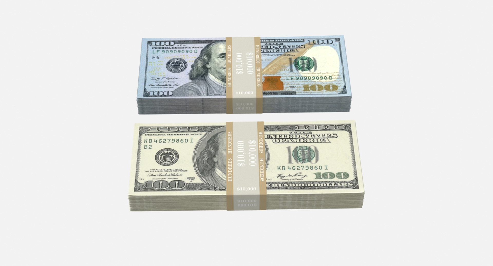 3D 100 Dollars Bill Stack Model - TurboSquid 1386778