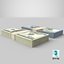 3D 100 Dollars Bill Stack Model - TurboSquid 1386778