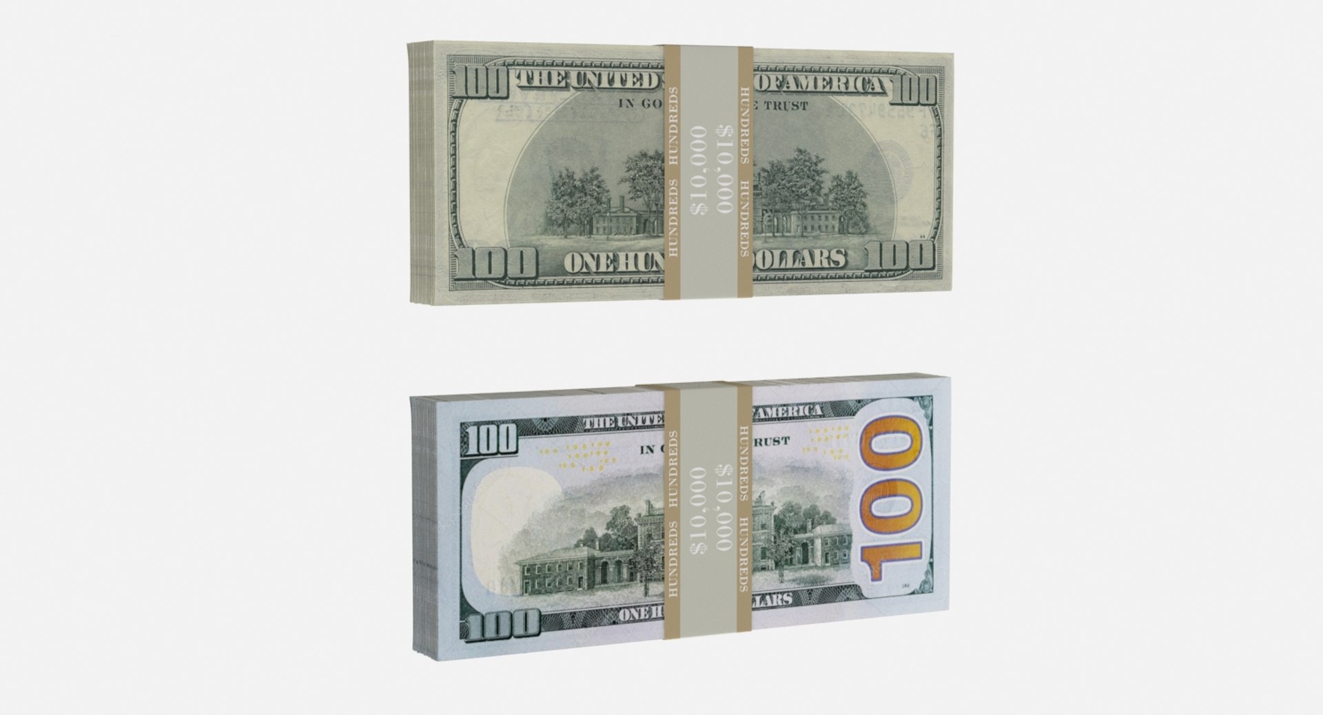 3D 100 Dollars Bill Stack Model - TurboSquid 1386778