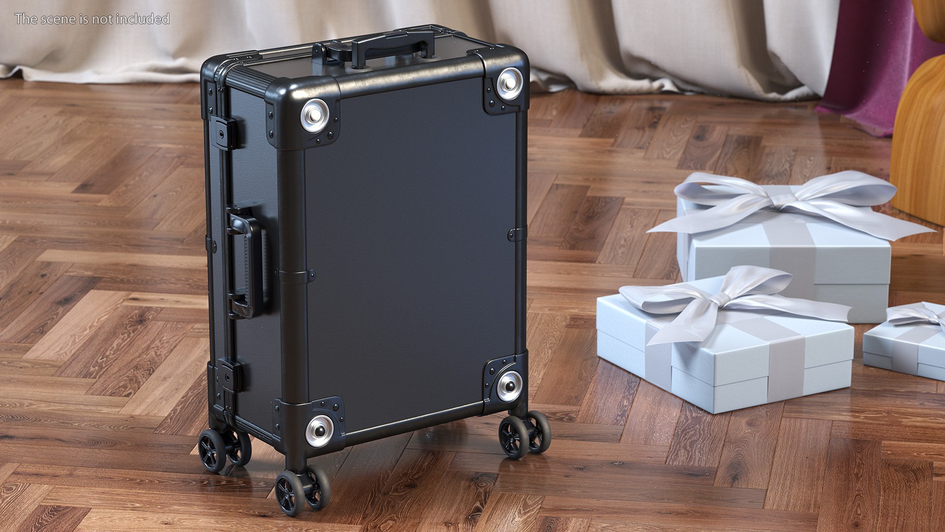 Wheeled Trolley Makeup Case Closed Black Model - TurboSquid 1853431
