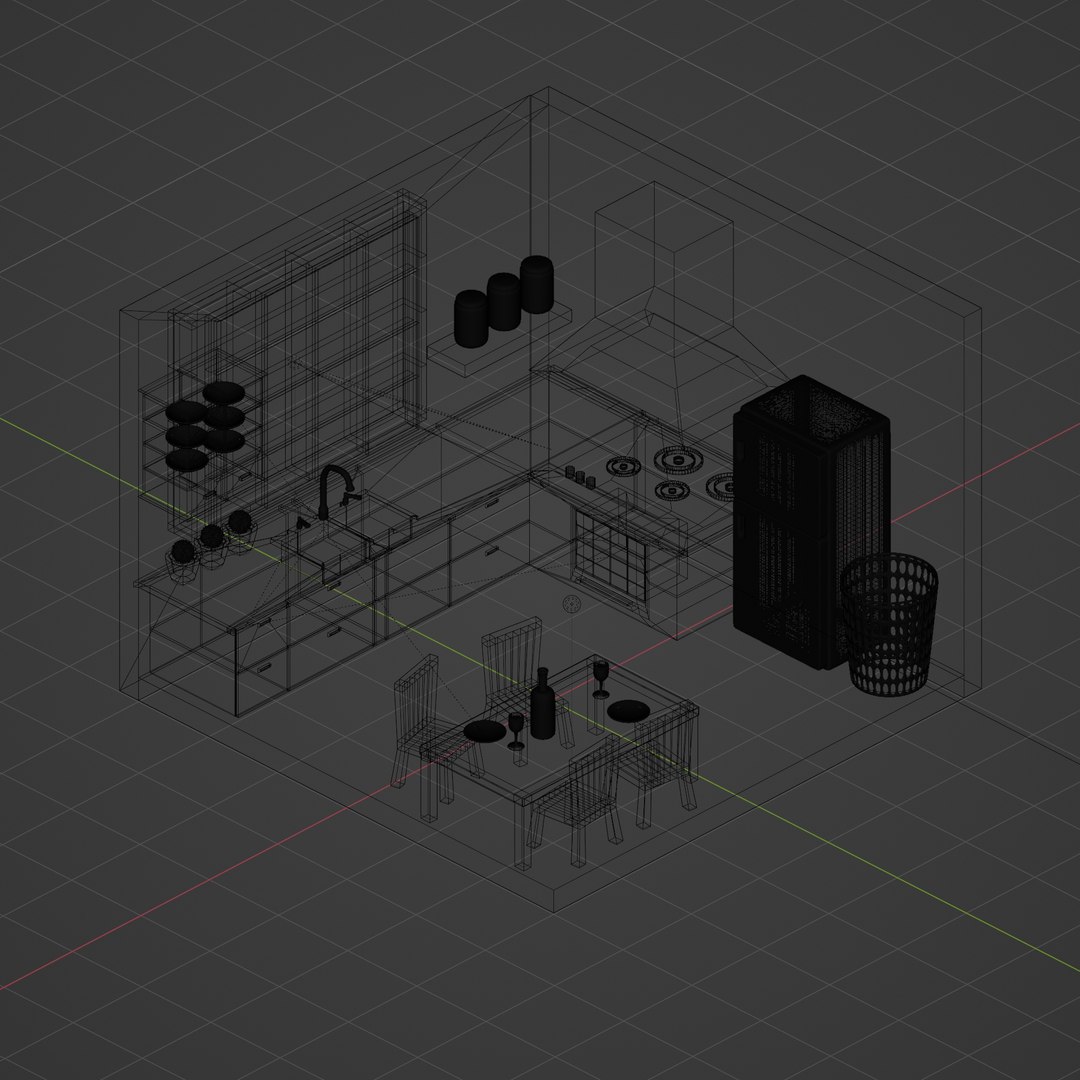 3D Low Poly Kitchen Model - TurboSquid 2016895