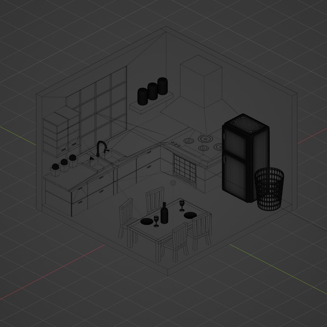 3D Low Poly Kitchen Model - TurboSquid 2016895