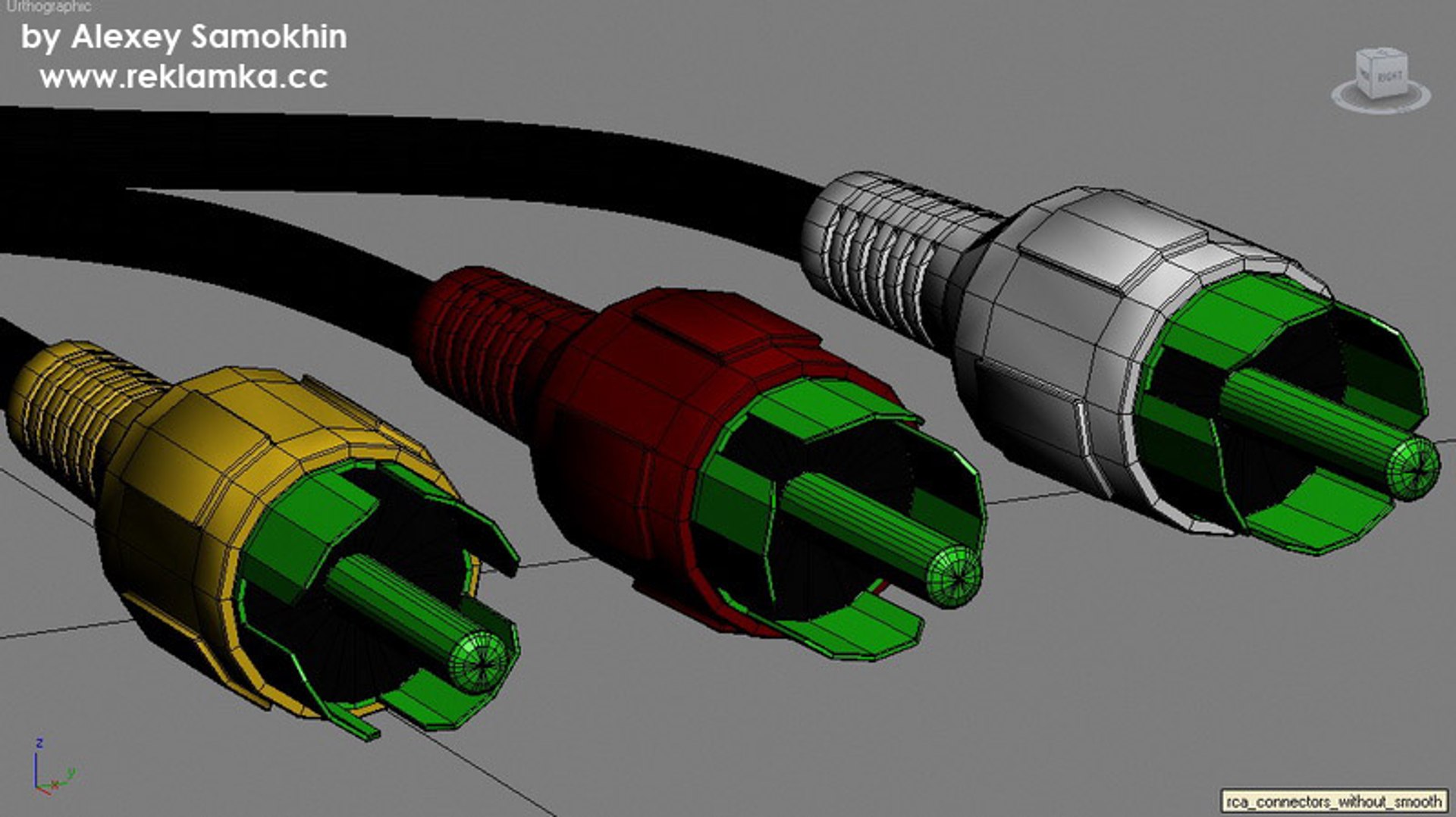 3d model rca connectors