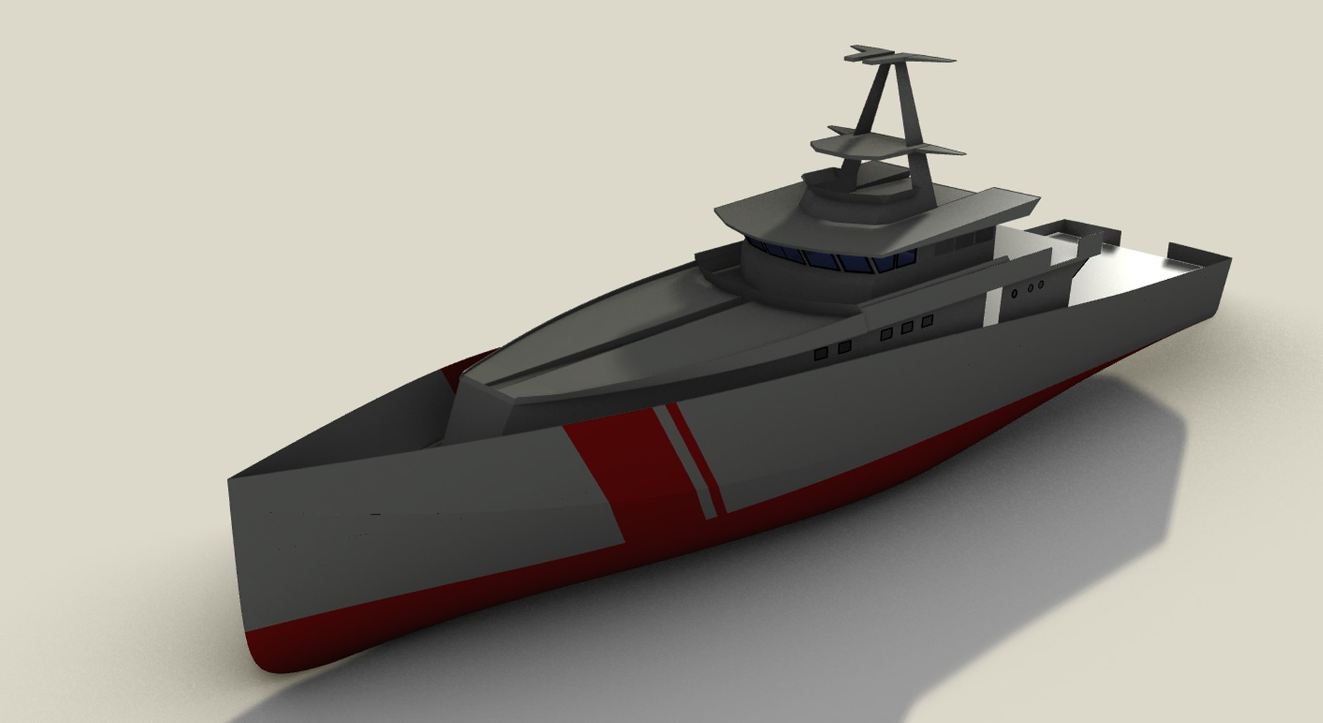 3D Model SIMPLE COAST GUARD VESSEL - TurboSquid 2310408
