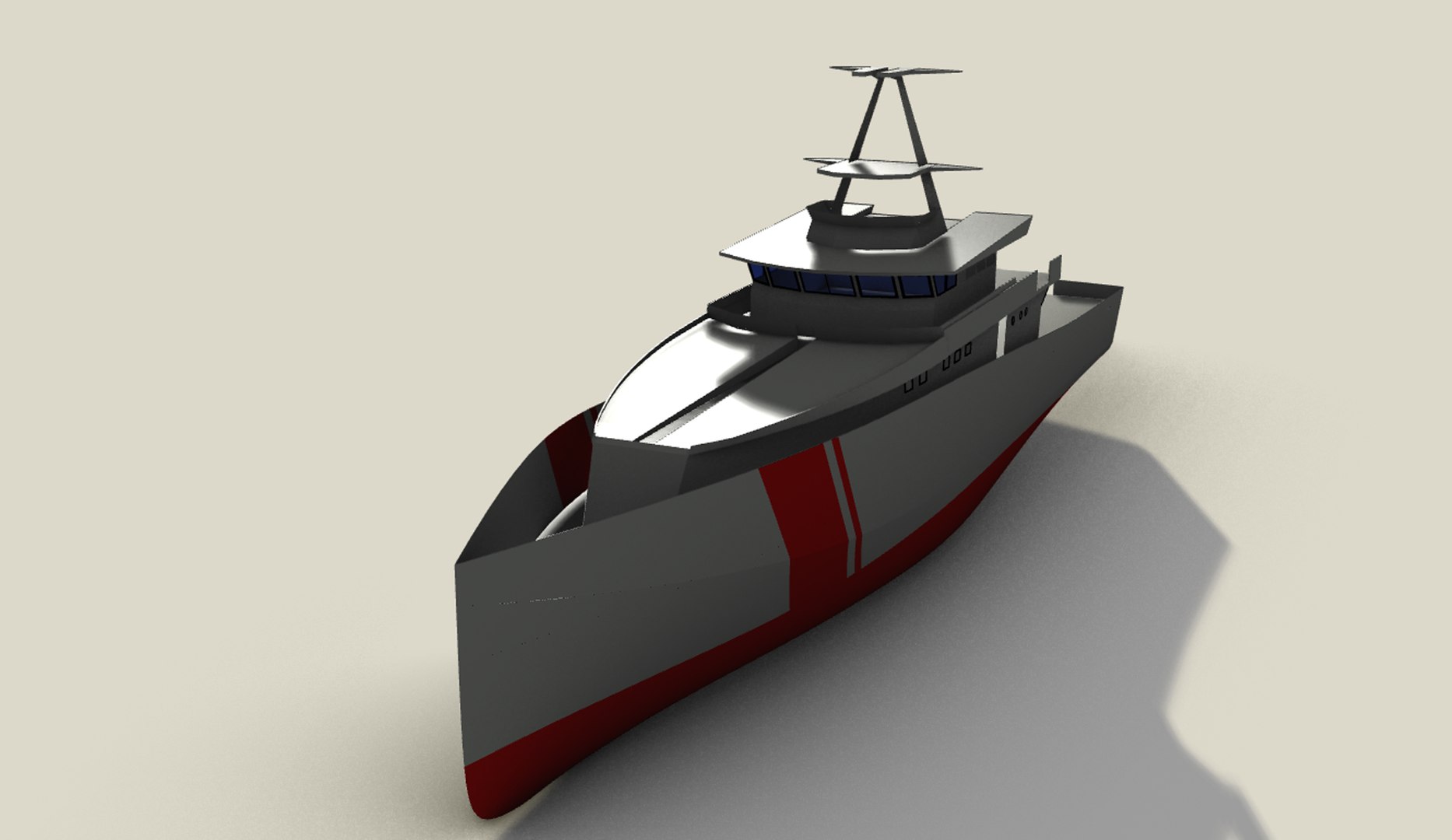 3D Model SIMPLE COAST GUARD VESSEL - TurboSquid 2310408