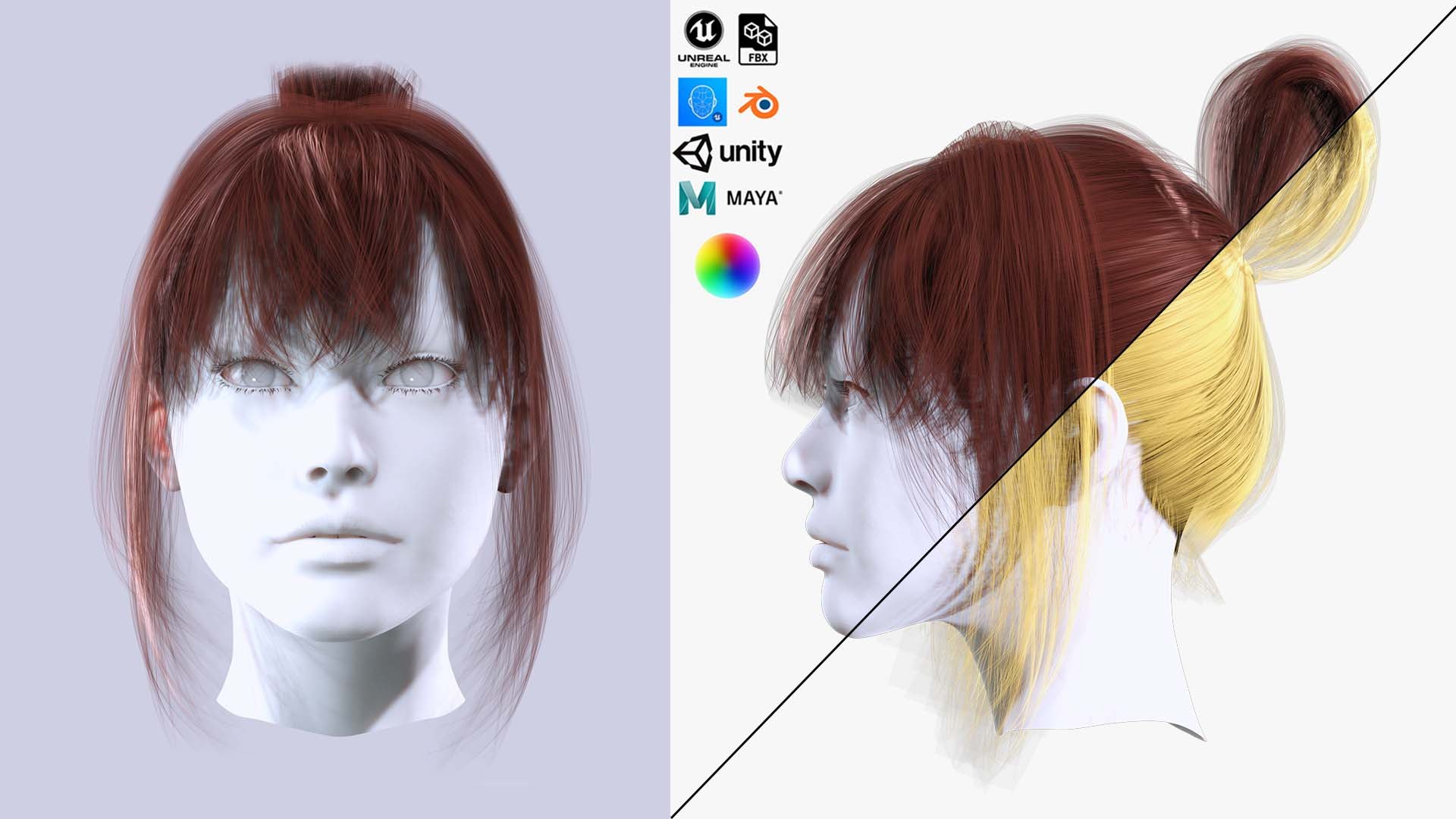 Ealistic Women Hairstyle -bun Low-poly 3D model - TurboSquid 2139336