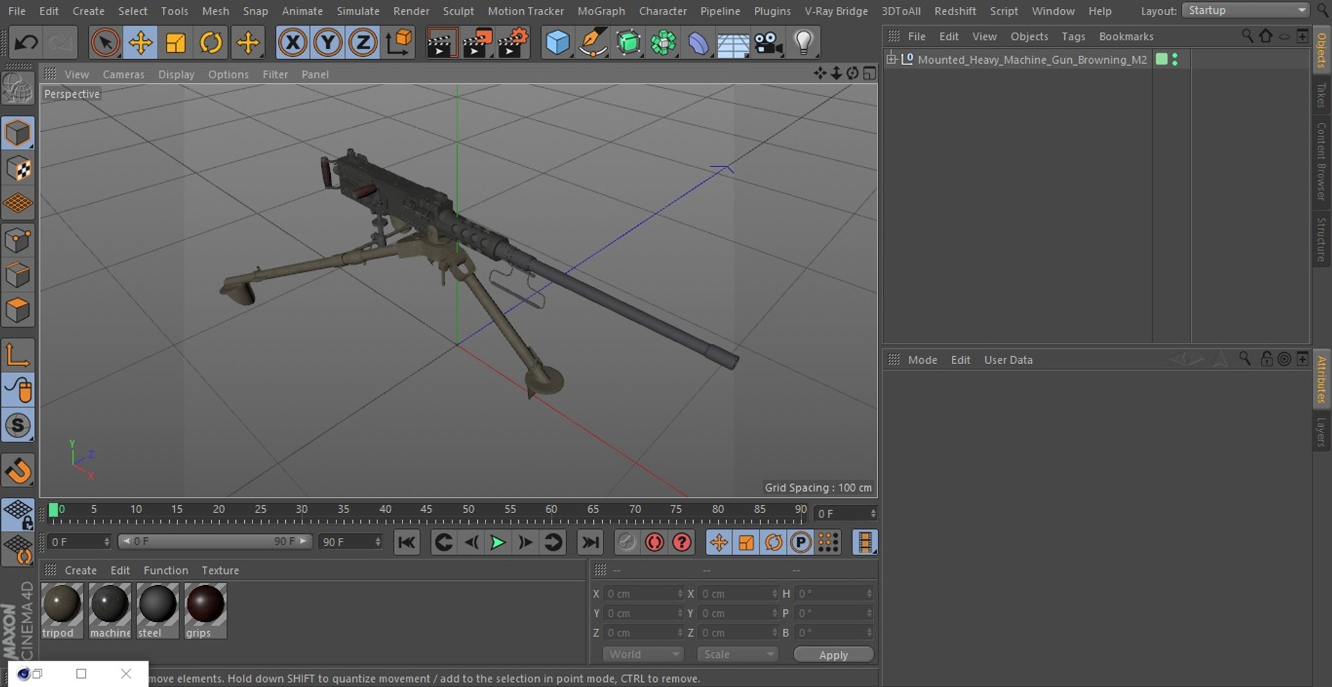 Mounted Heavy Machine Gun Browning M2 model - TurboSquid 2152664