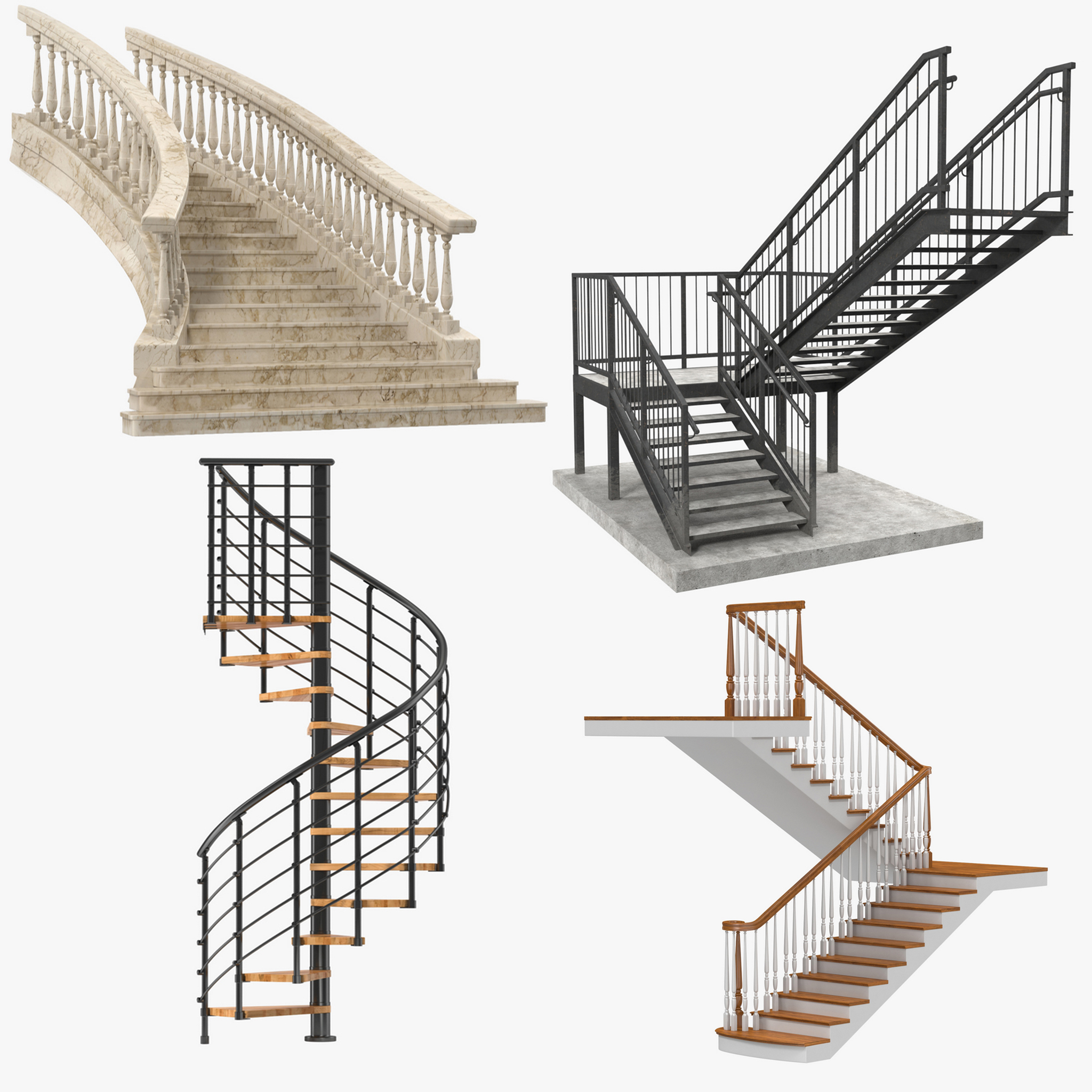 3d model of stairs set build