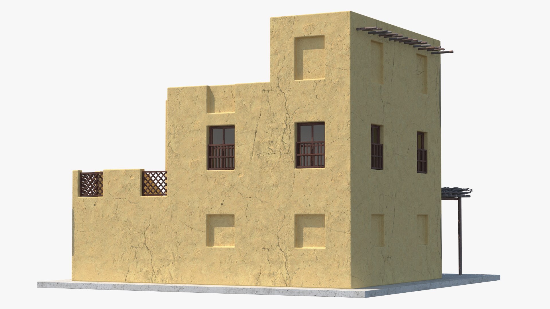 3D Arabian Traditional House With Canopy - TurboSquid 2280202