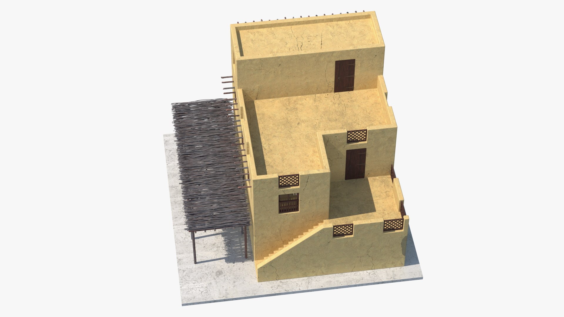 3D Arabian Traditional House With Canopy - TurboSquid 2280202