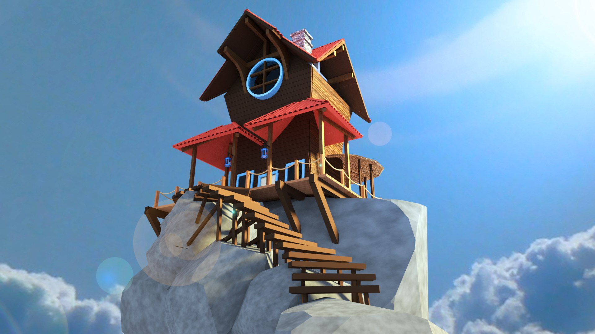 3D Model Cloud House - TurboSquid 1300240