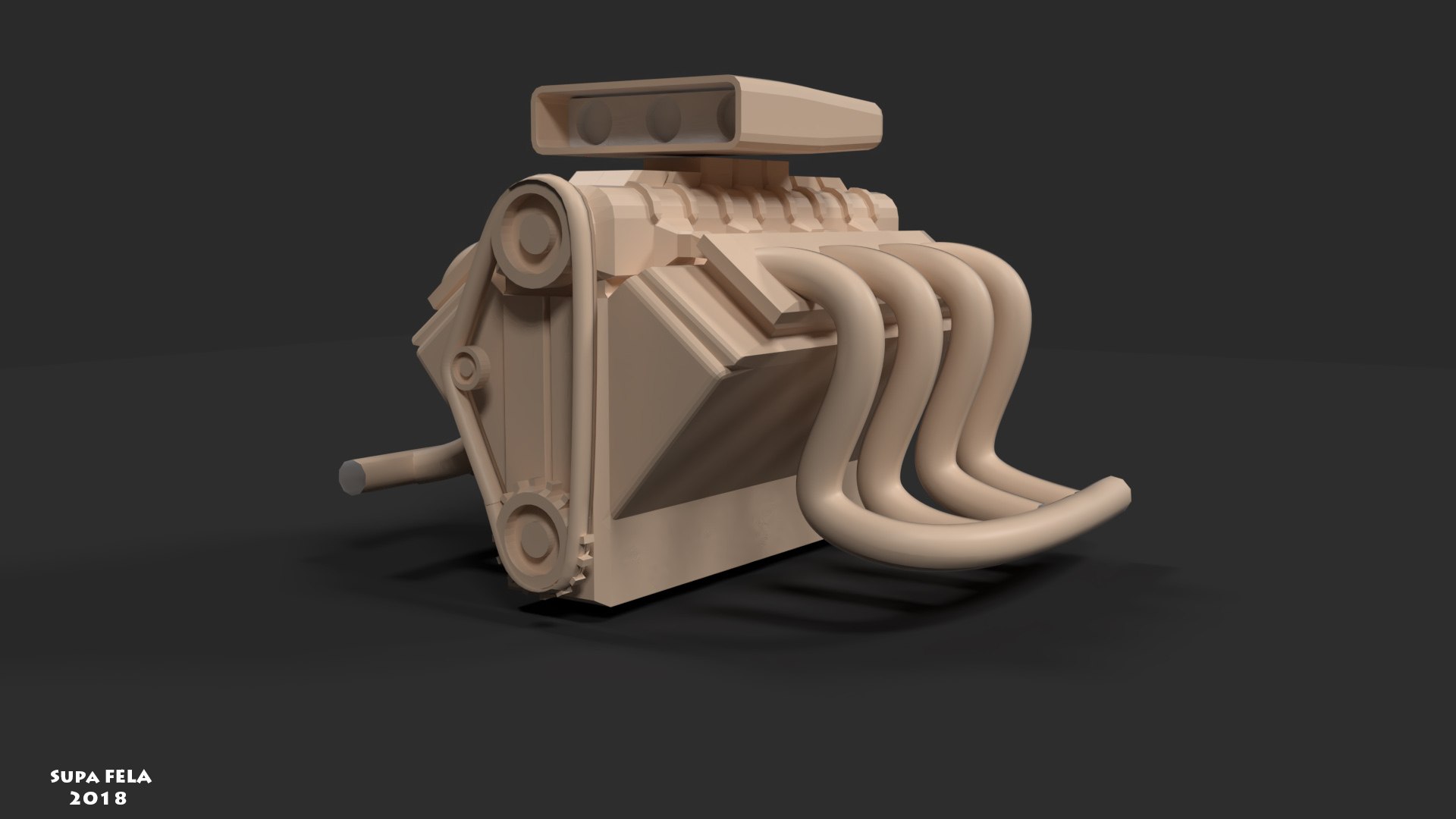 Supercharger Engine 3D Model - TurboSquid 1269684