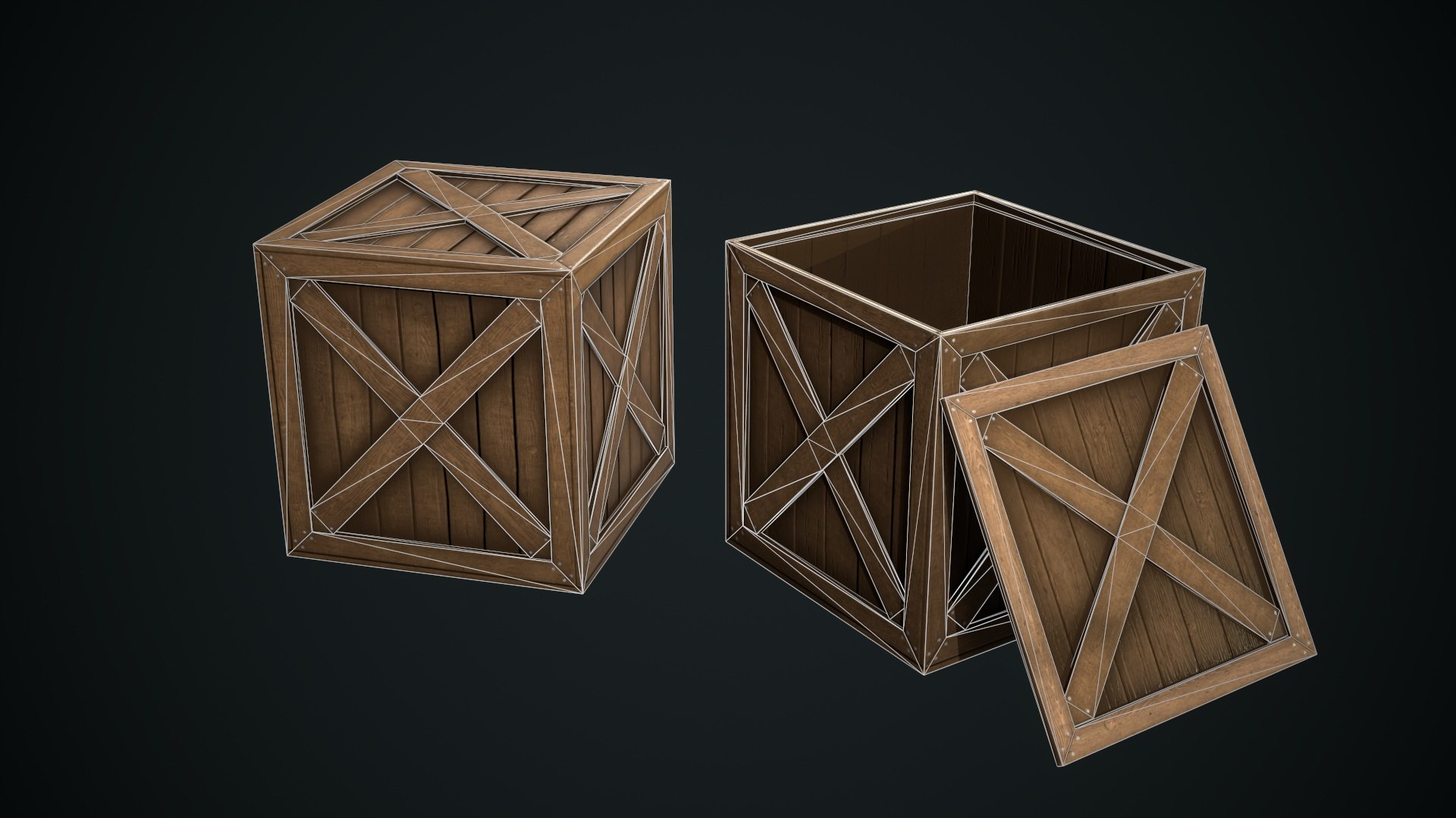 Wooden Low Poly Cube 3D Model - TurboSquid 1939690