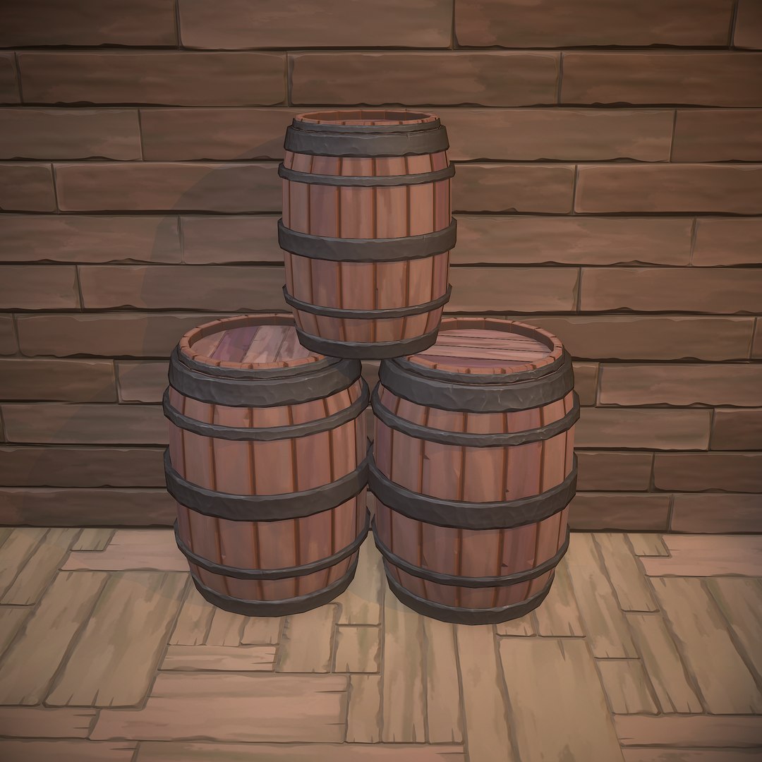 3D Stylized Wooden Barrel Model - TurboSquid 1977241