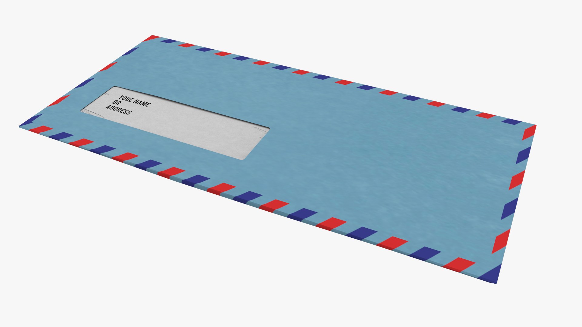 Air Mail Window Envelope Size DL Style WALLET 3D Model - TurboSquid 2248162