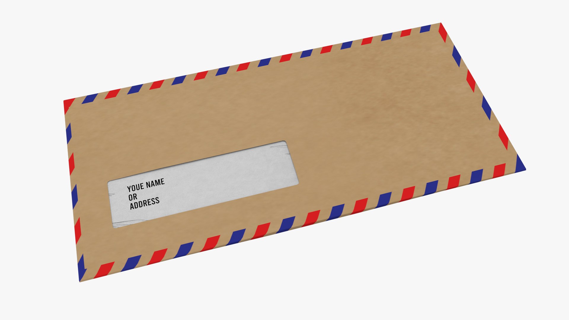 Air Mail Window Envelope Size DL Style WALLET 3D Model - TurboSquid 2248162