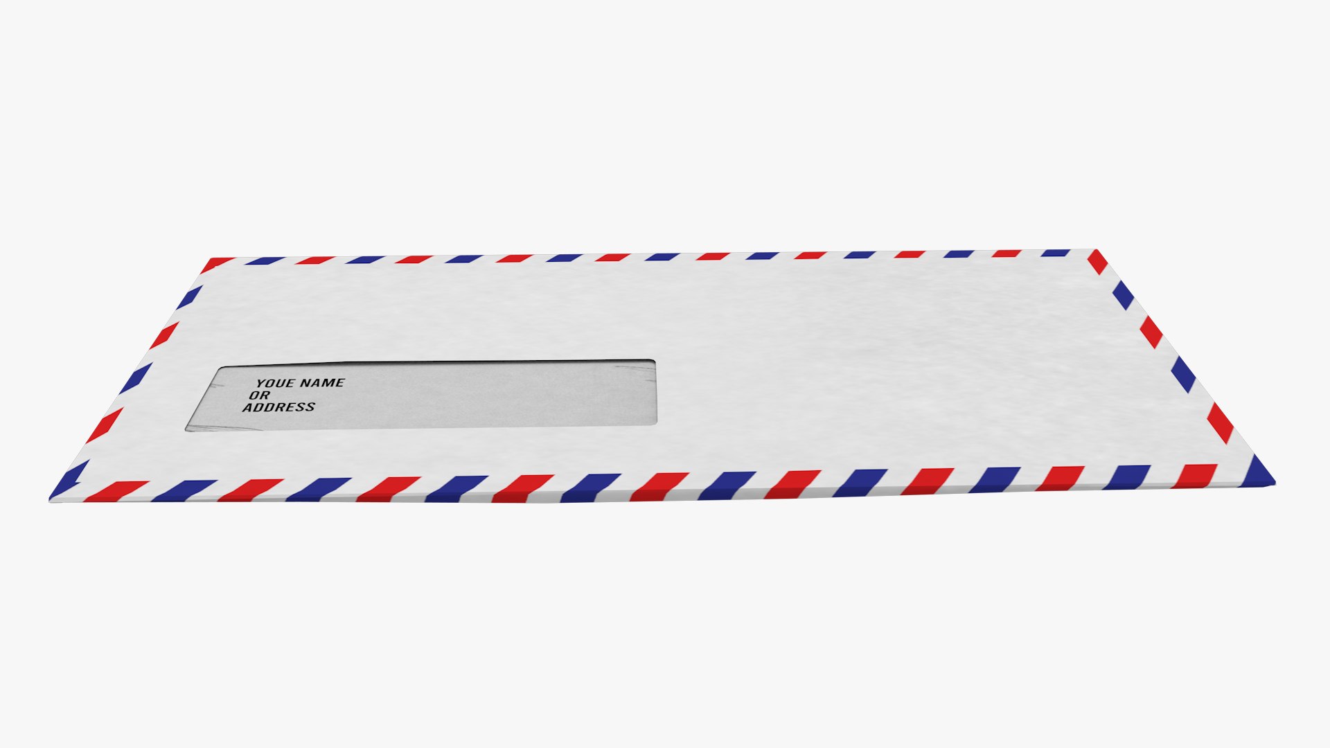 Air Mail Window Envelope Size DL Style WALLET 3D Model - TurboSquid 2248162