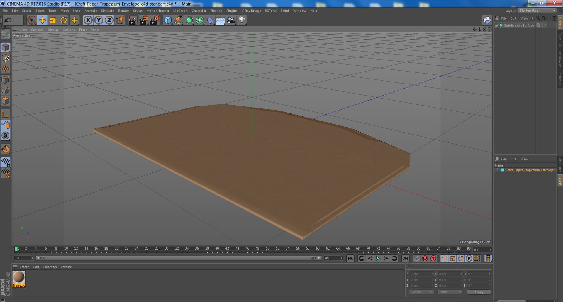 Craft Paper Trapezium Envelope 3D Model - TurboSquid 2214583