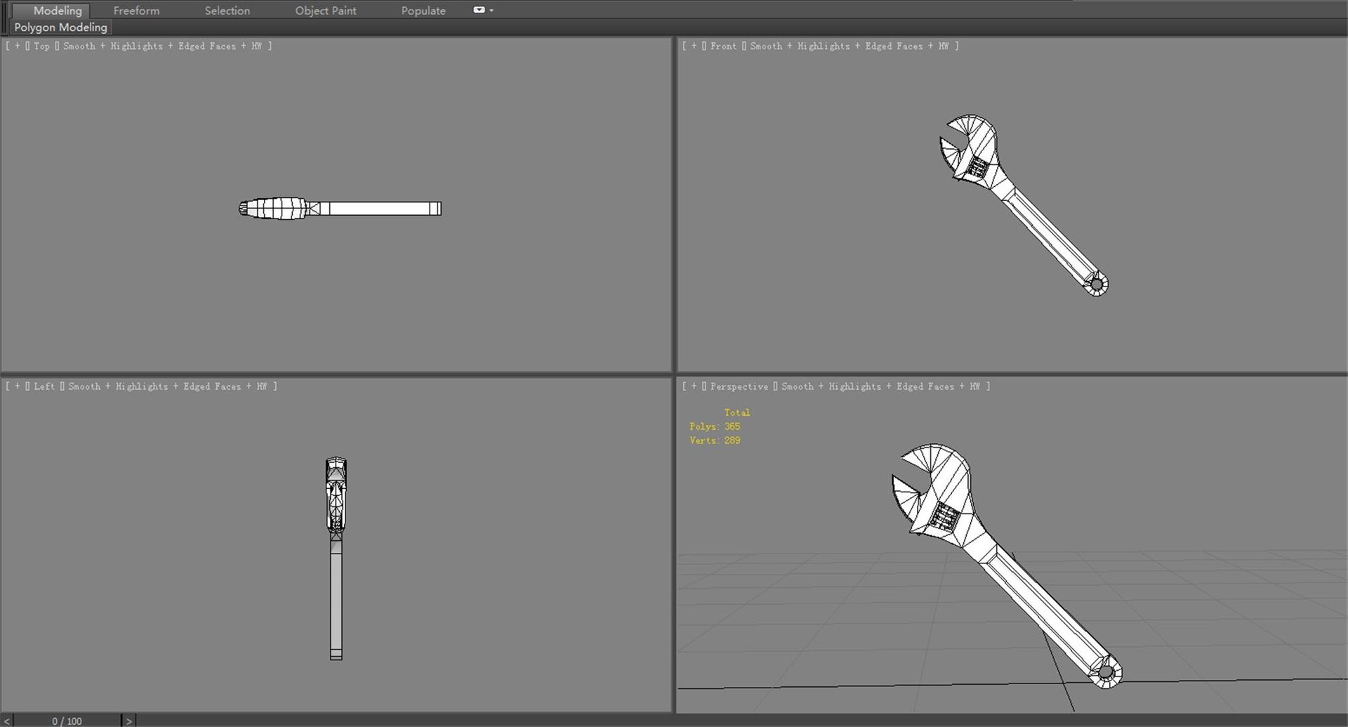 3D model Cartoon crescent wrench - repair tool - TurboSquid 2109982