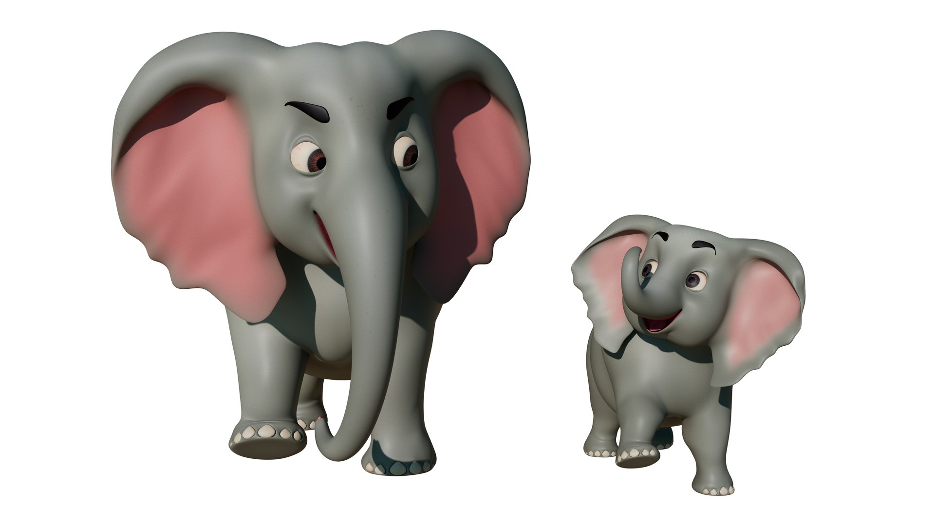 Cartoon Elephants Jumbo - Dumbo - MAYA Rigged And Blender Rigged 3D ...