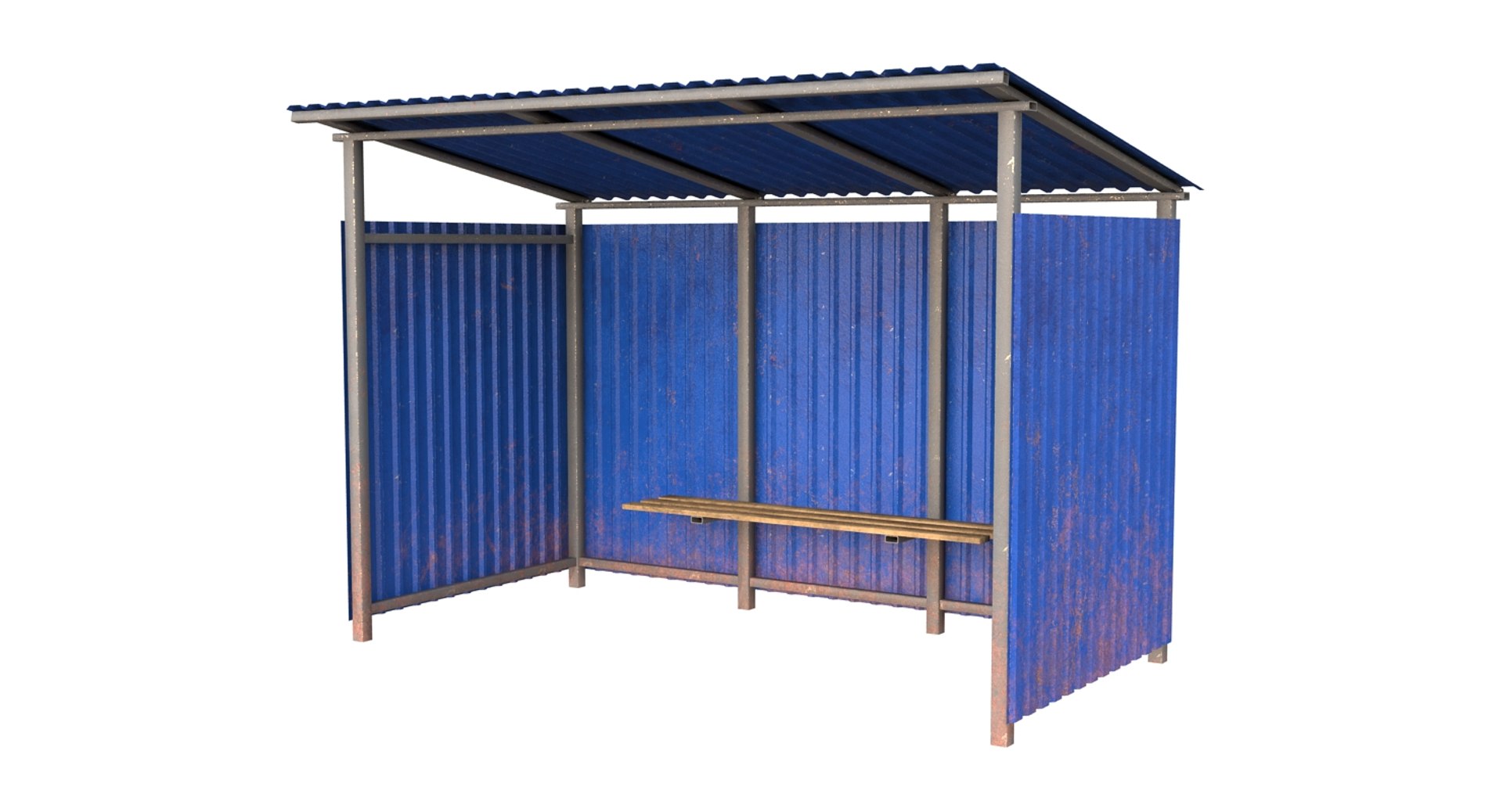 3D Metal Bus Stop Model - TurboSquid 1211106