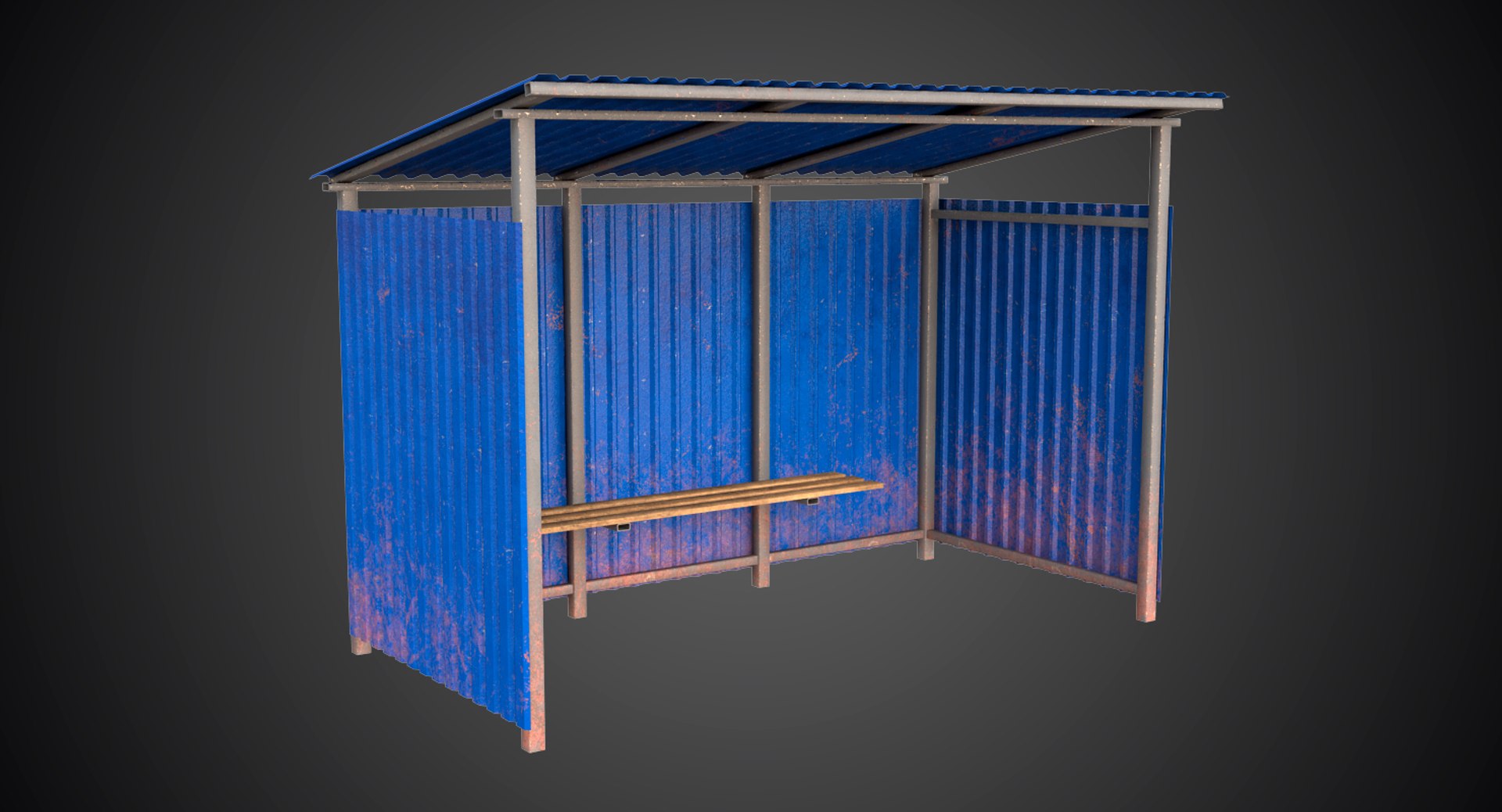 3D Metal Bus Stop Model - TurboSquid 1211106
