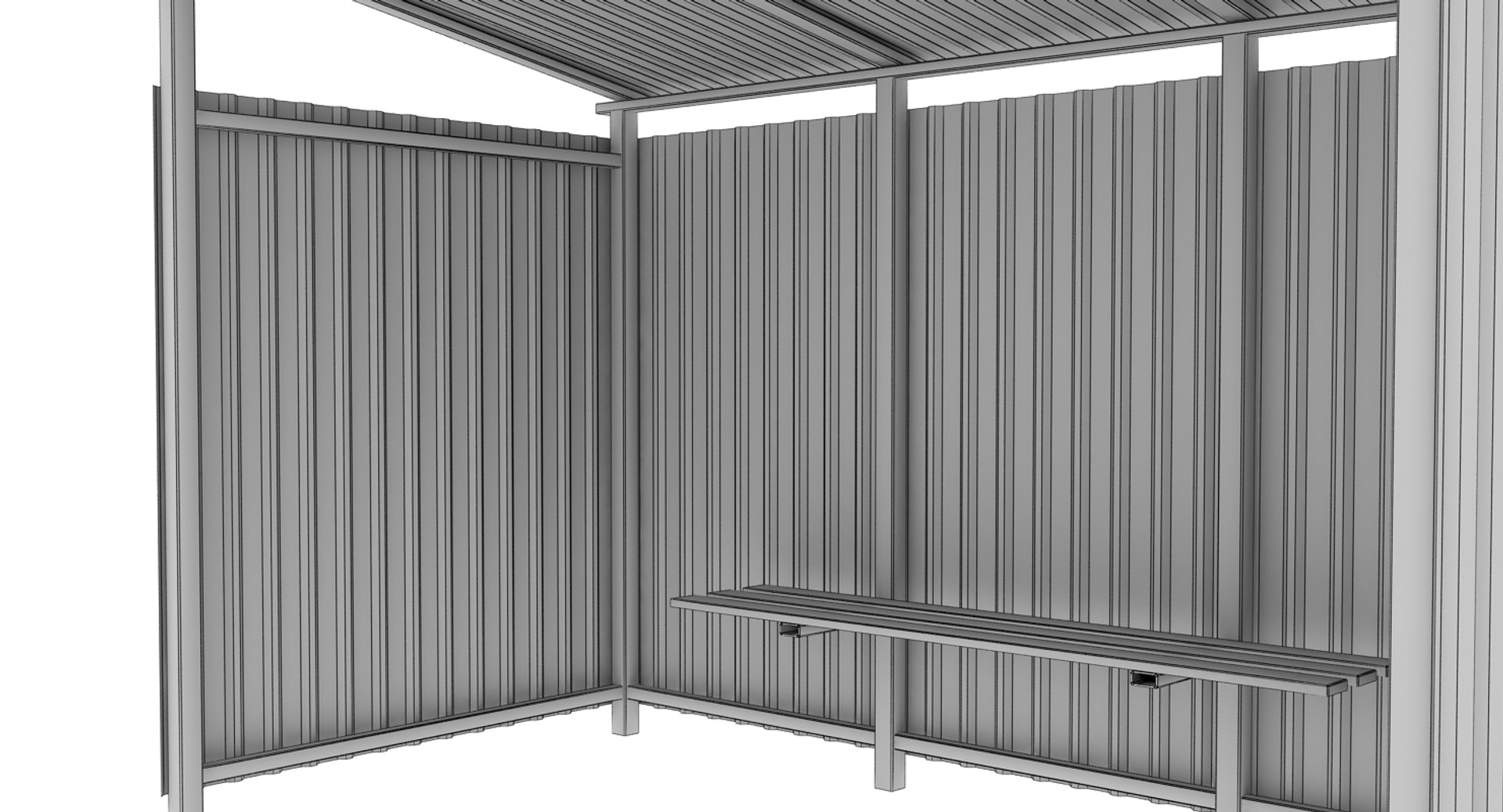 3D metal bus stop model - TurboSquid 1211106