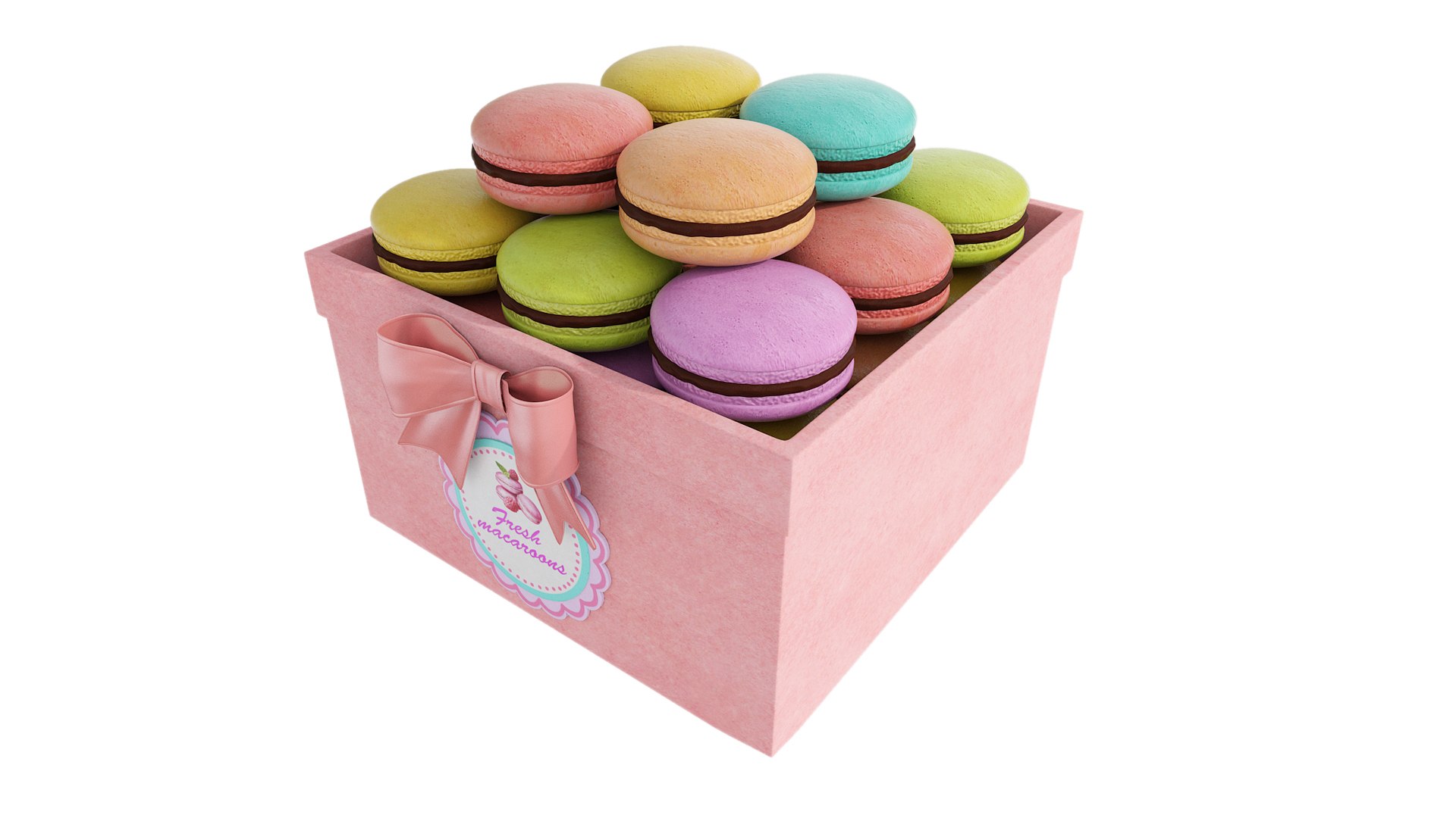 Macaroon Pink Box 3D Model - TurboSquid 2418331