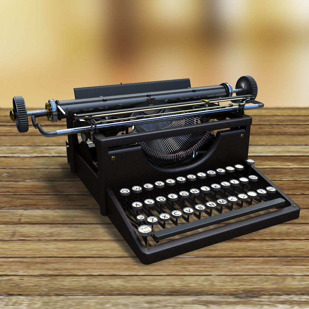 Old Typewriter 3d Model