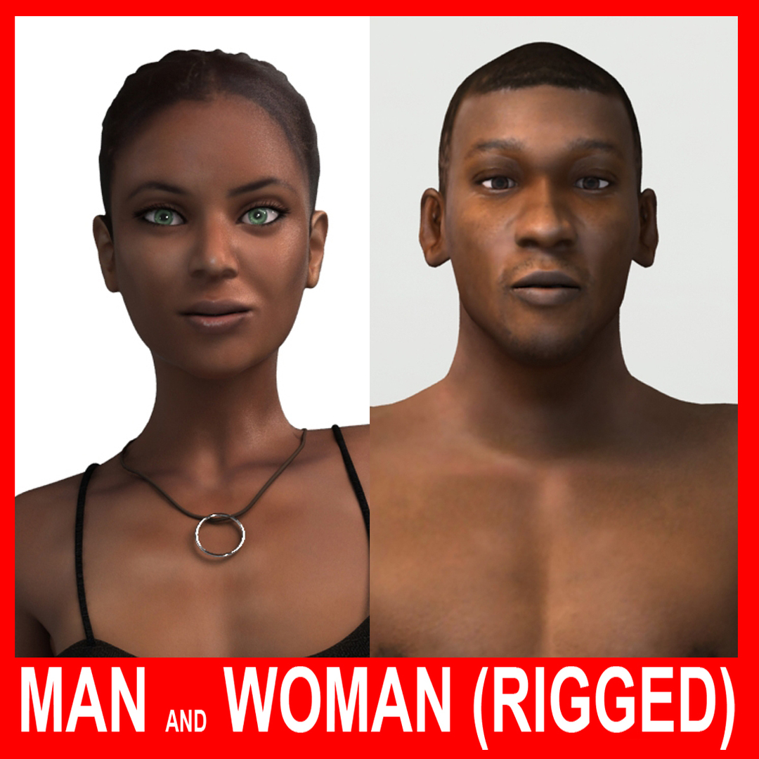 max realistic man woman rigged
