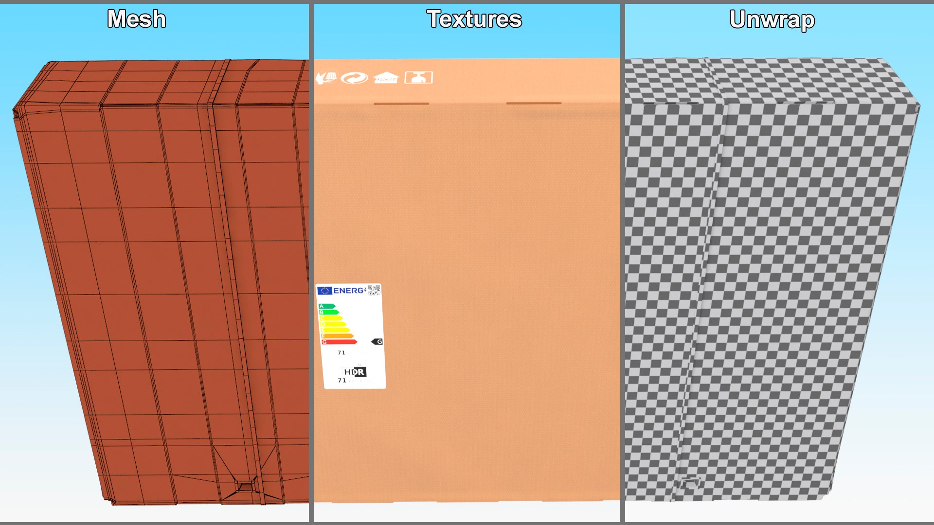 Cardboard Packaging Box 55 Inch TV 3D model - TurboSquid 2123533