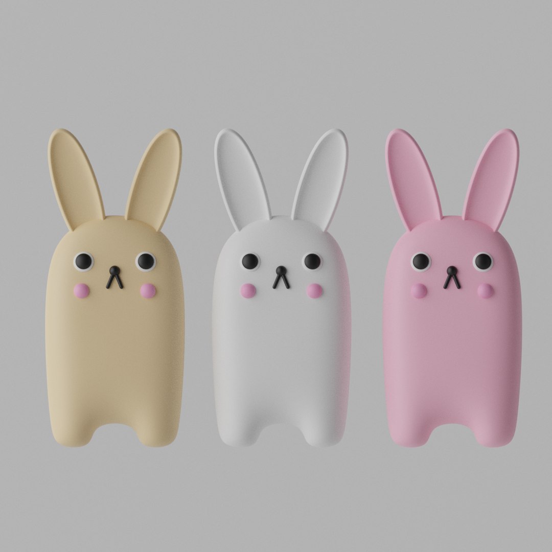 3D Cartoon Cute Bunny Rabbit - TurboSquid 1926033