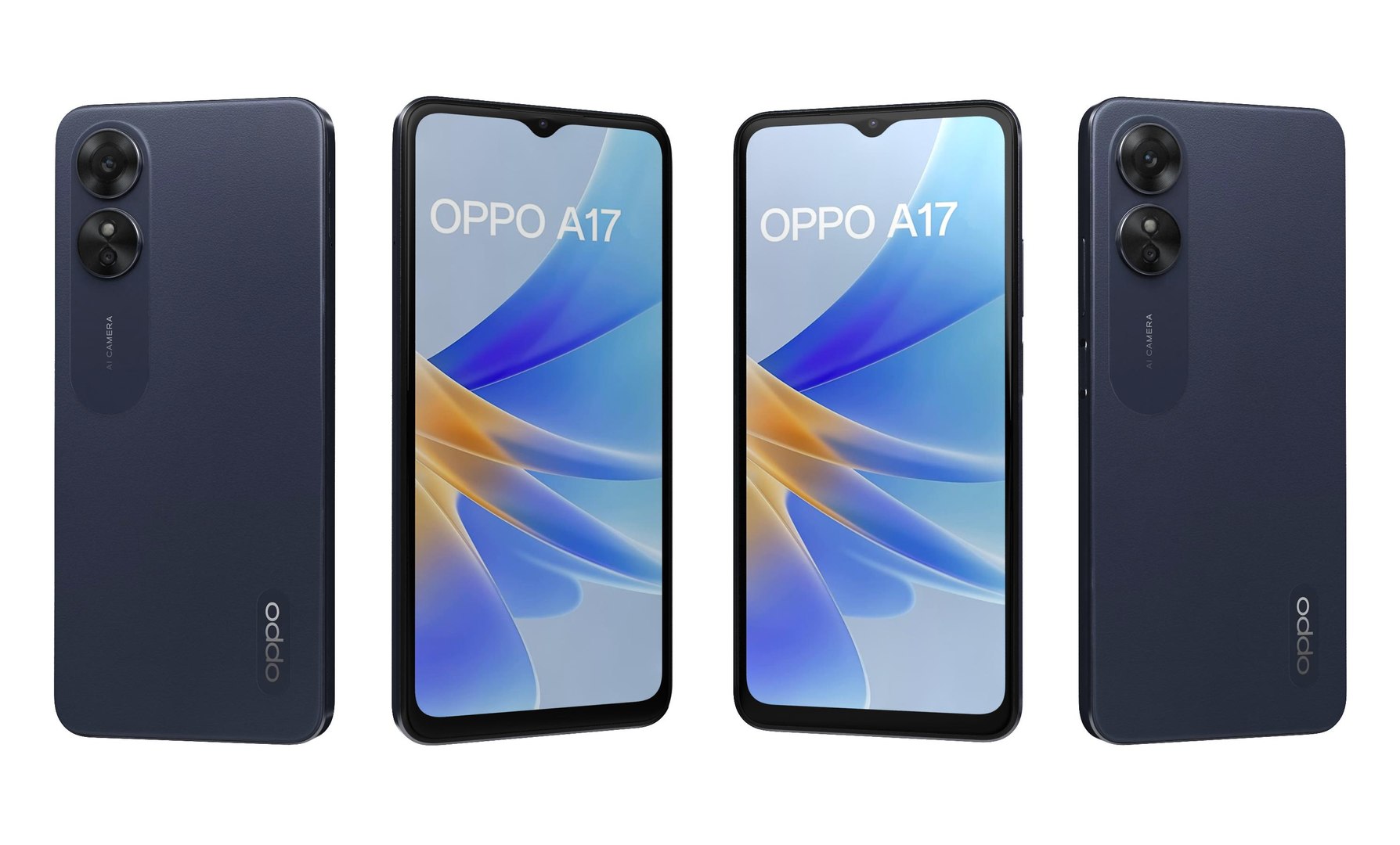 3D Model Oppo A17 Navy Blue - TurboSquid 1988696