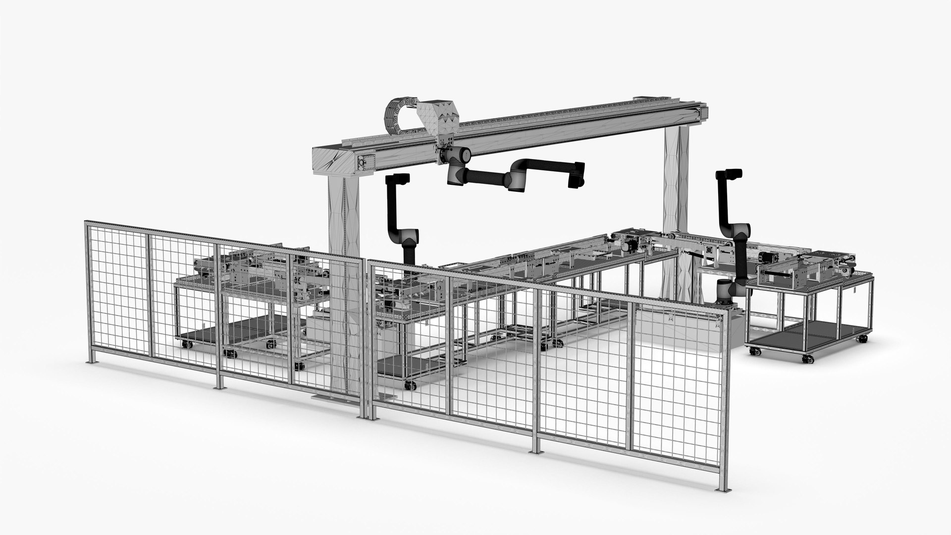 3D Automatic Conveyor Assembly Line Model - TurboSquid 2066001