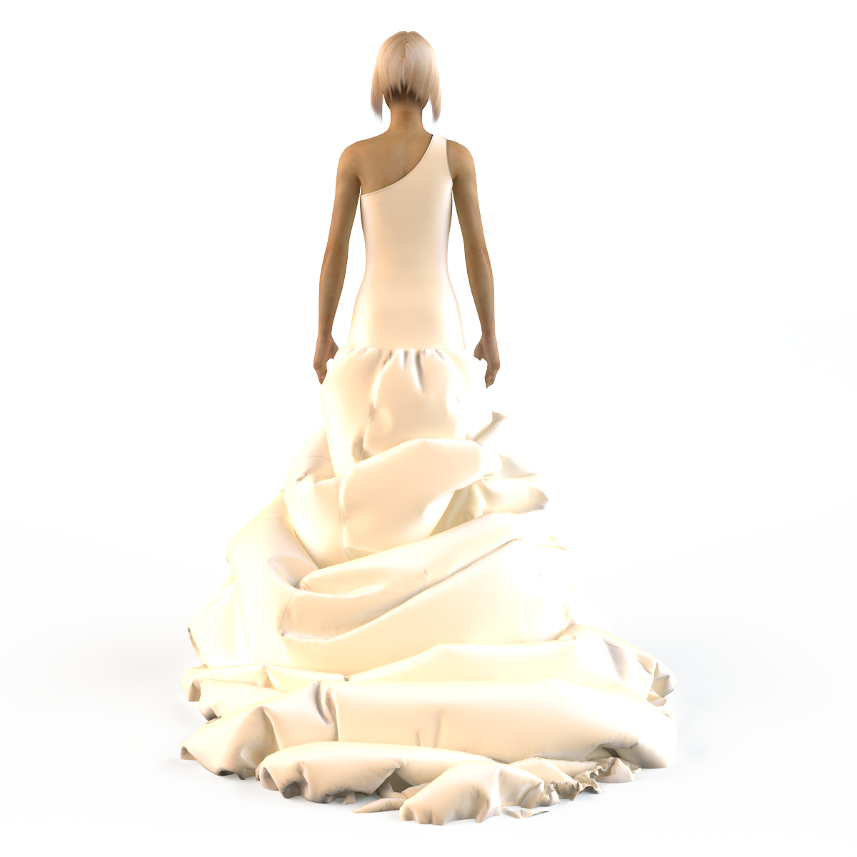 3d model of evening wedding dress