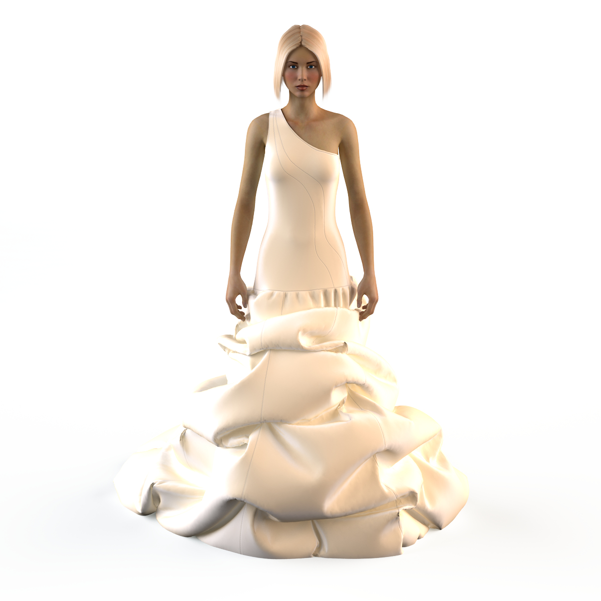 3d model of evening wedding dress
