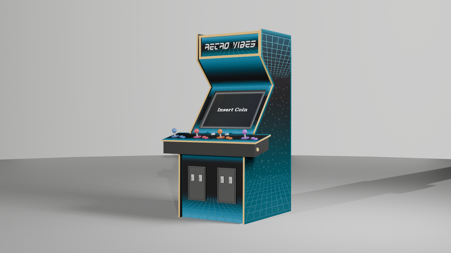 3D Arcade Machine For Four Players - TurboSquid 2369255